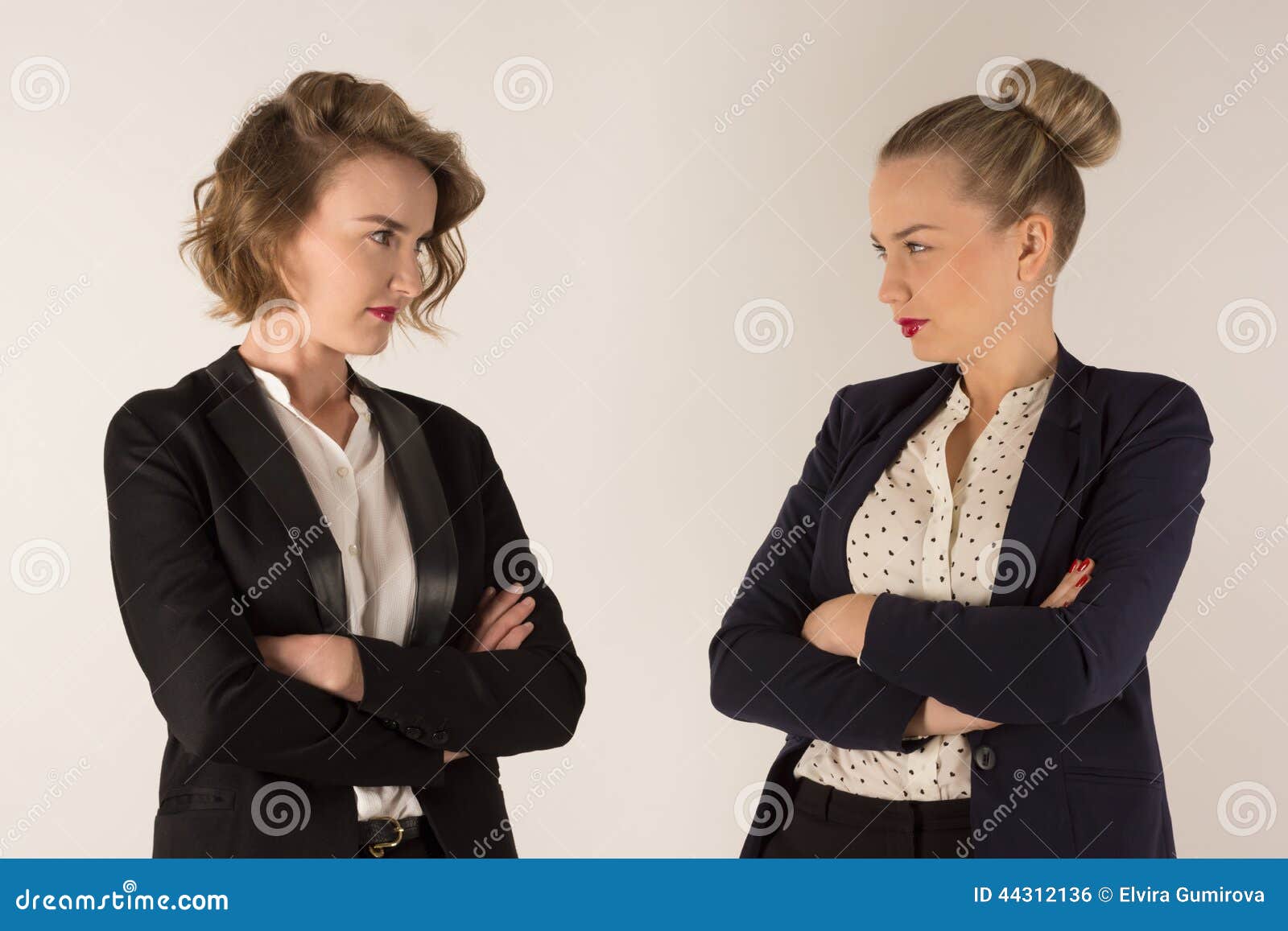 Two business women swear stock photo. Image of envy, hierarchy - 44312136