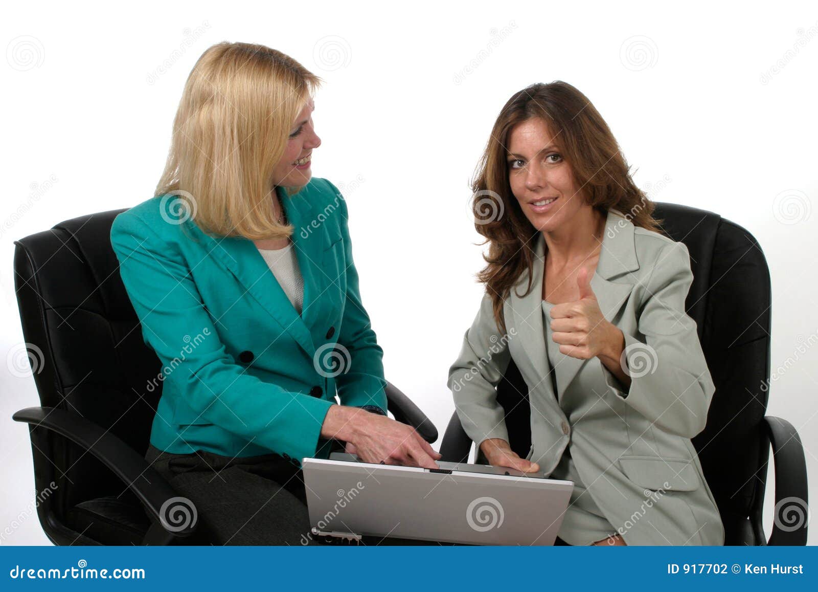 Two Business Women Working on Laptop 11 Stock Photo - Image of group ...