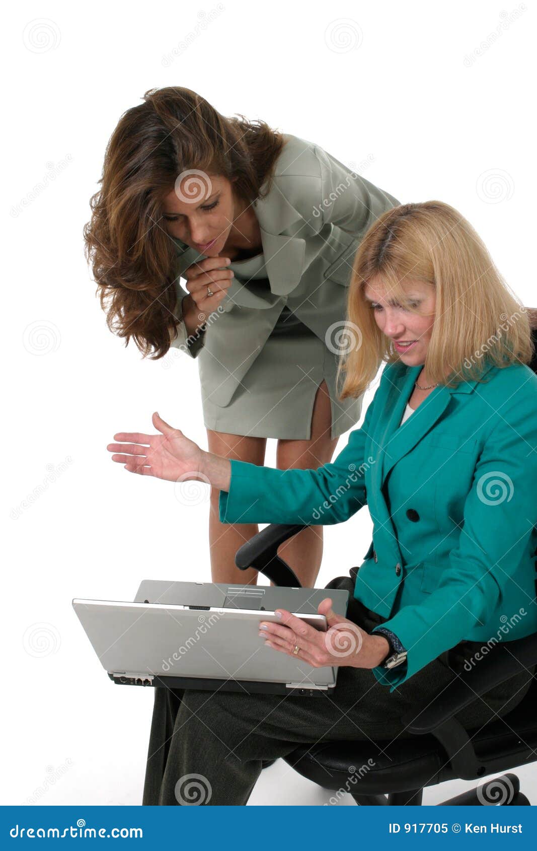 Two Business Women Working on Laptop 12 Stock Image - Image of pretty ...
