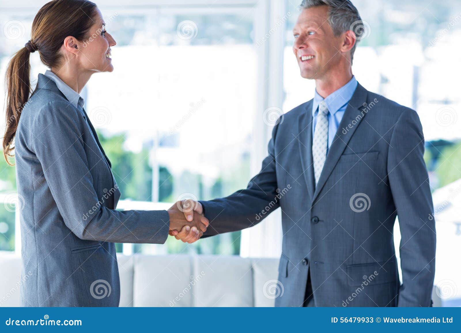 Two Business Workers Shake Hands Stock Image - Image of suit, office ...