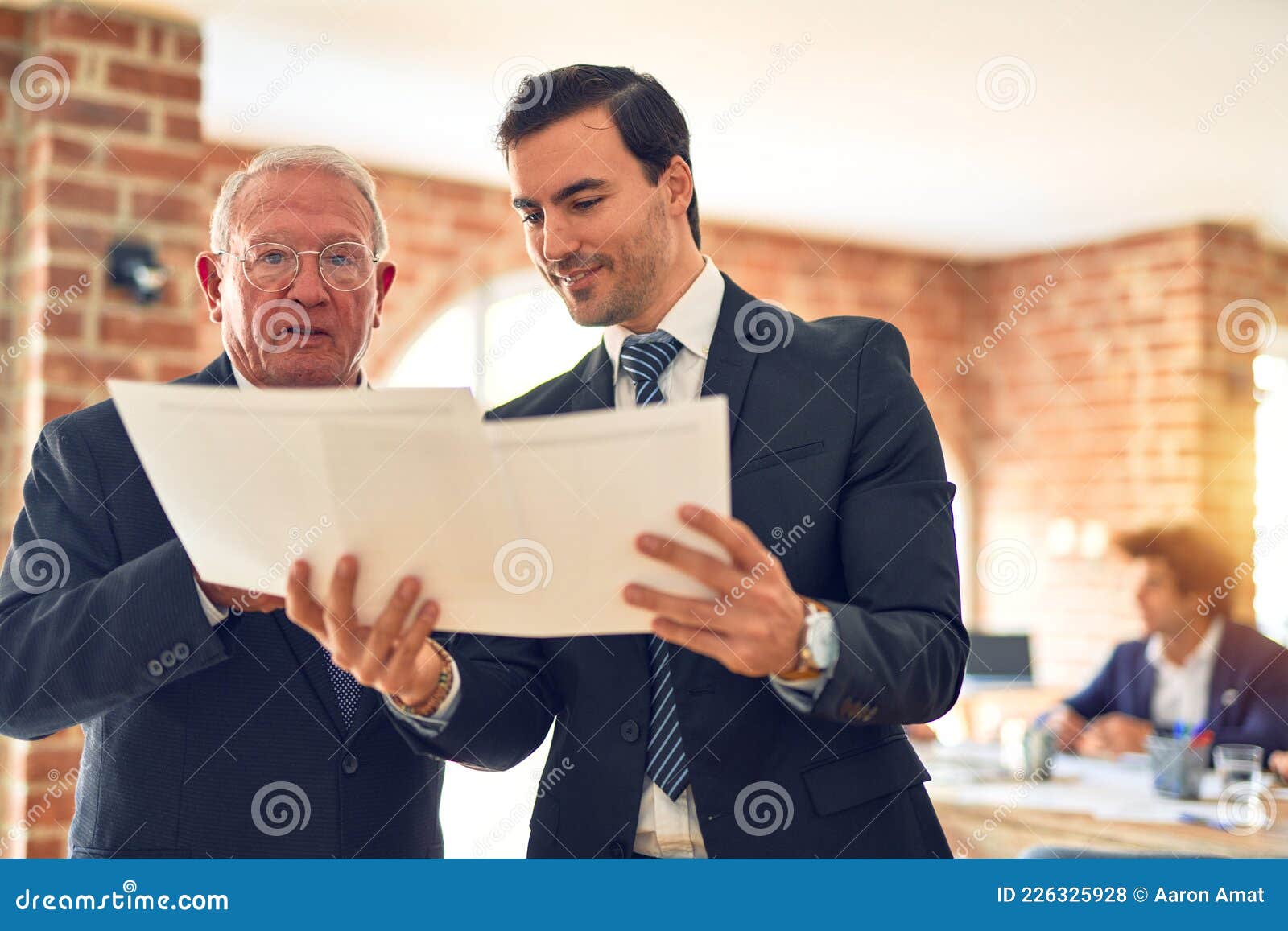 Two Business Workers Working Together Stock Photo - Image of people ...