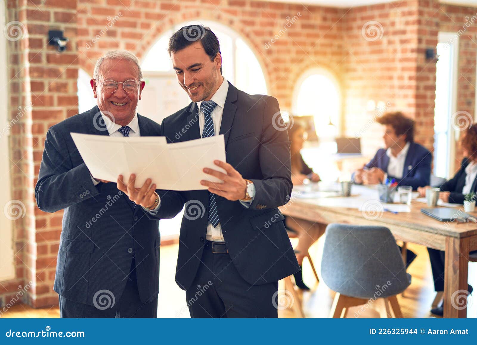 Two Business Workers Working Together Stock Photo - Image of managers ...
