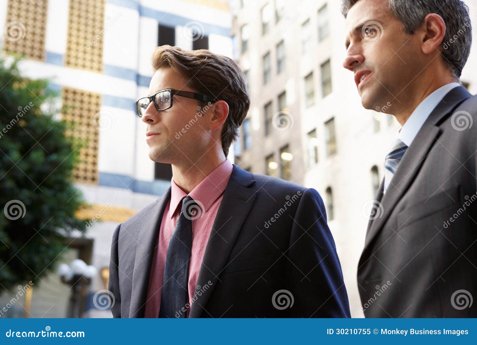 Two Businessman Chatting Outside Office Stock Image - Image of scene ...