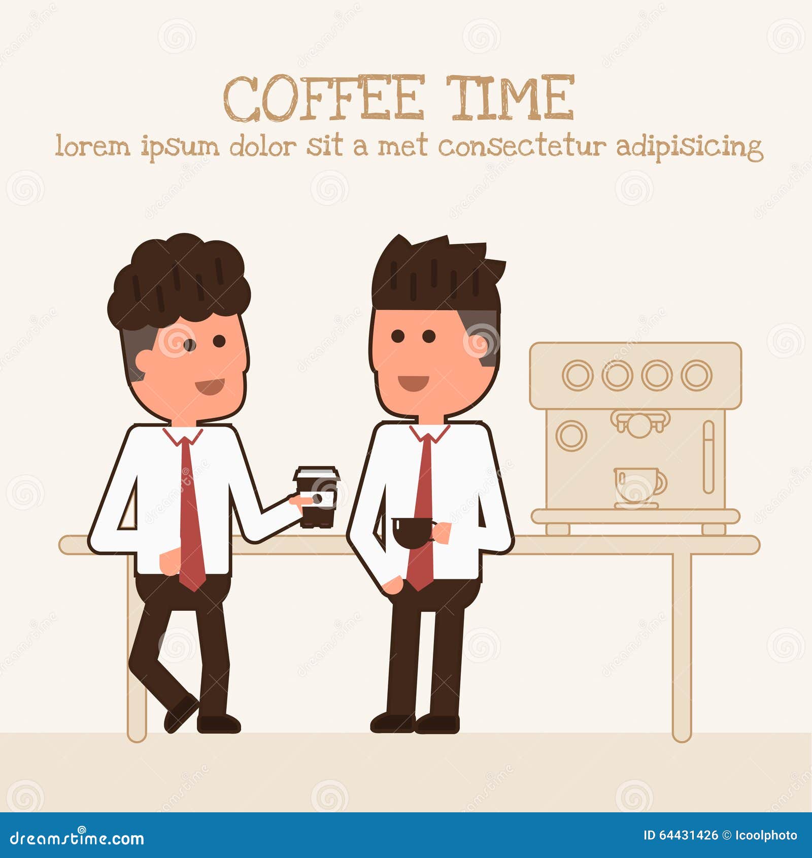 Two Businessman are Drinking Coffee Stock Vector - Illustration of ...