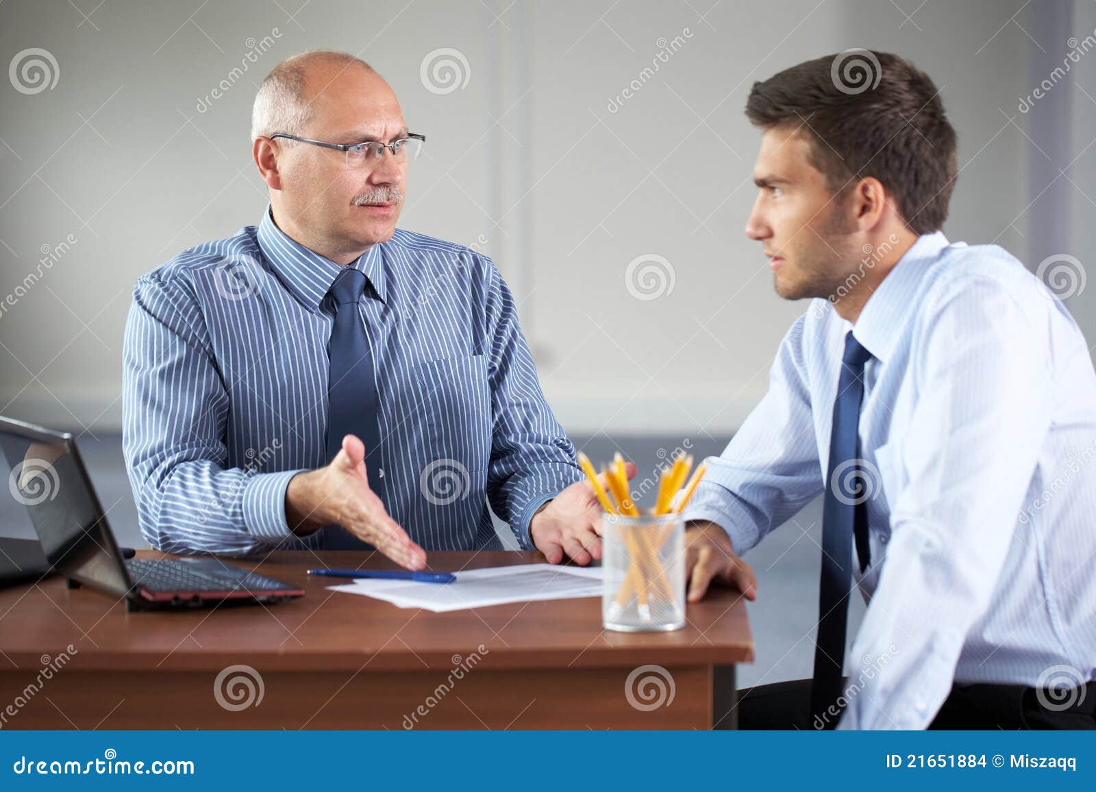 Two Businessman with Laptop, Office Stock Photo - Image of businessmen ...