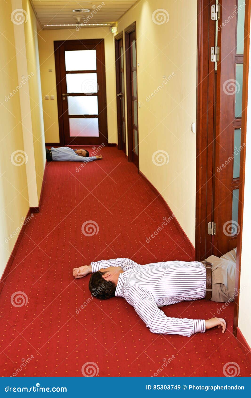 Two Businessman Lying Down in Office Stock Image - Image of business ...