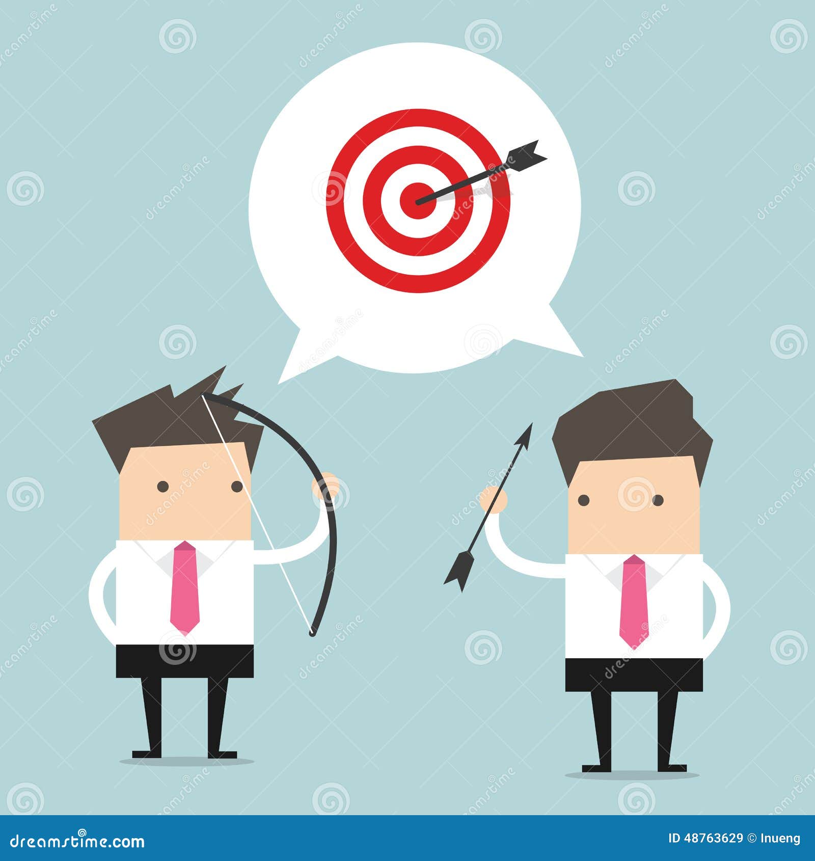 Two Businessman and One Target Stock Vector - Illustration of accuracy ...