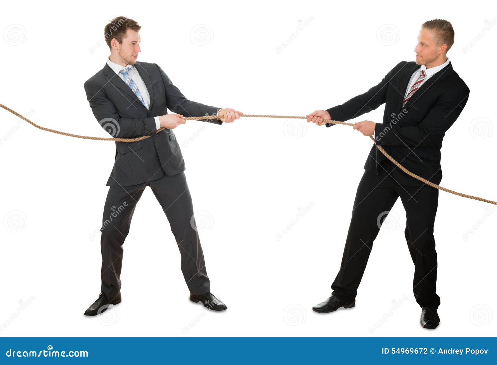 Two Businessman Pulling Rope Stock Photo - Image of adult, manager ...