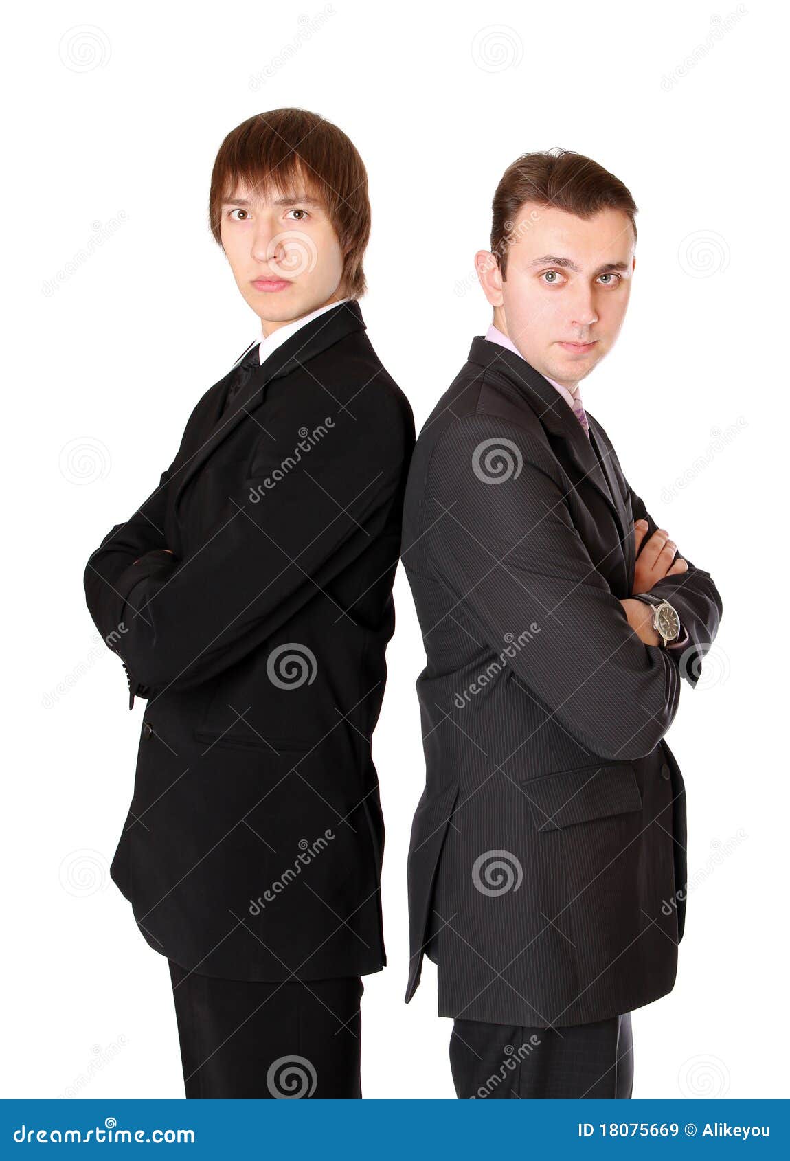 Two Businessman Standing Back To Back Stock Image - Image of conviction ...