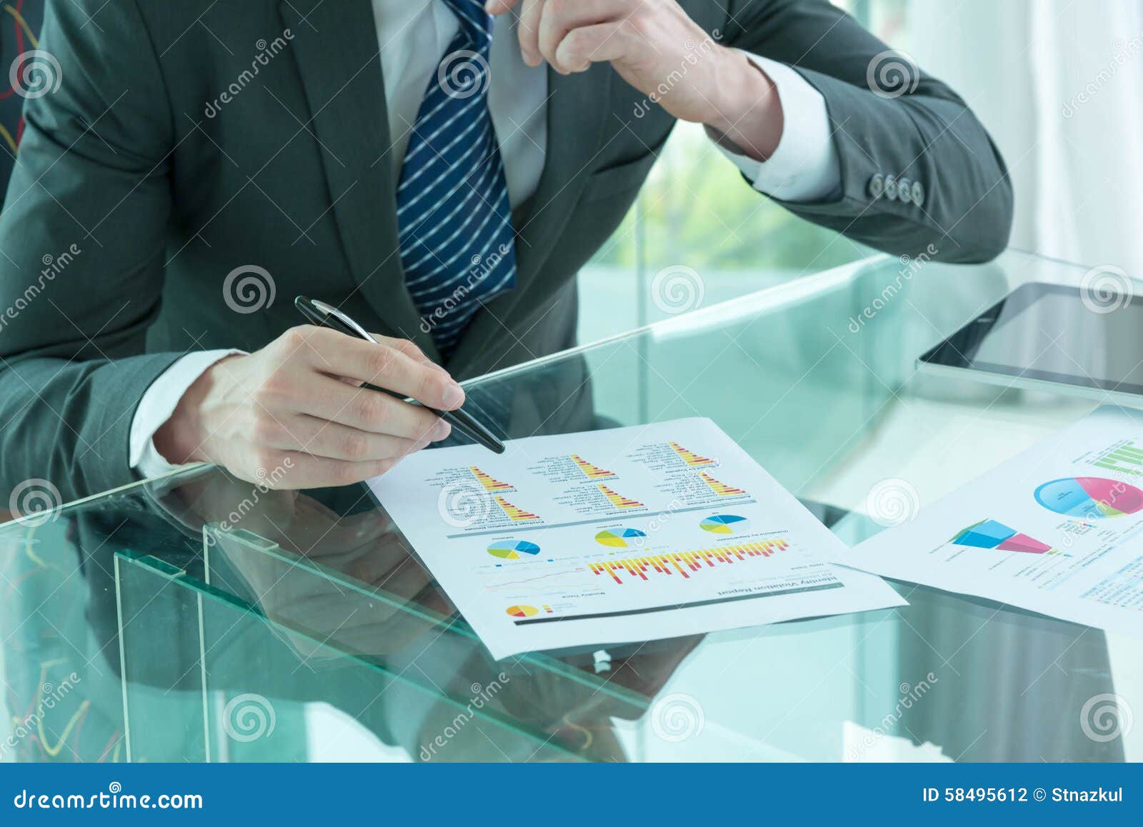 Two Businessman Working with Paper Work Stock Photo - Image of person ...