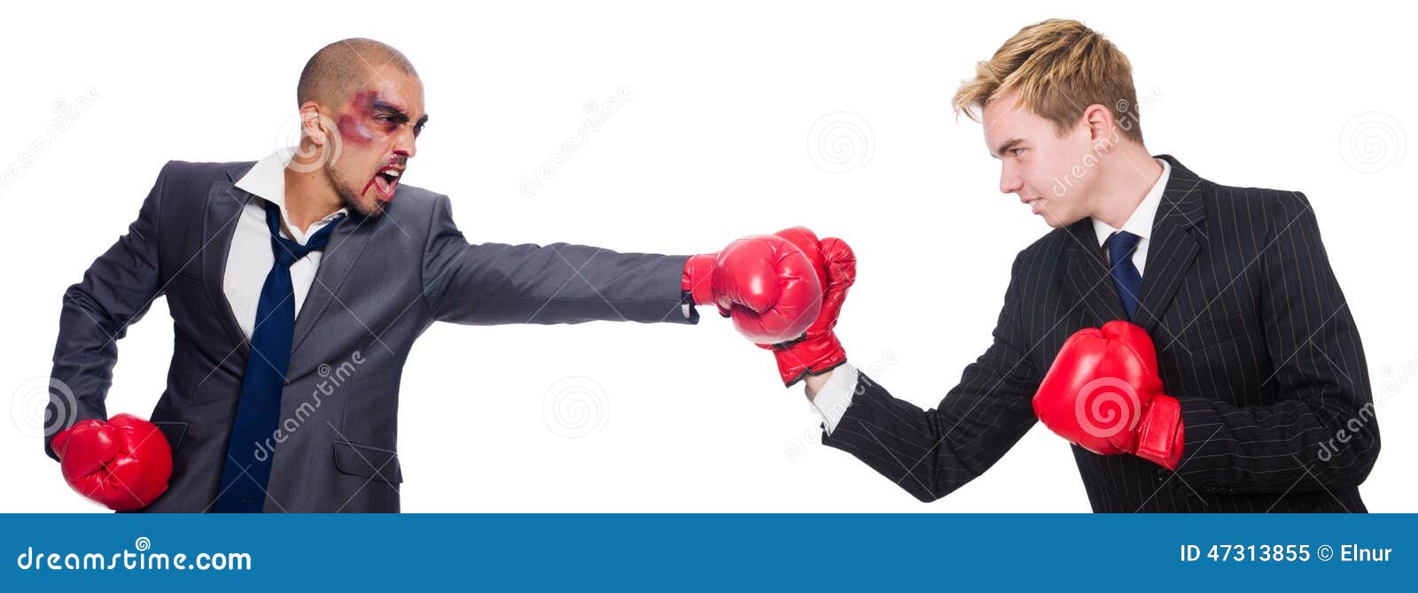 Two Businessmen Boxing Isolated Stock Image - Image of competition ...