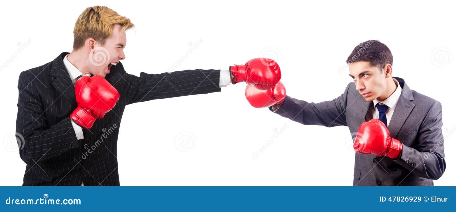 Two Businessmen Boxing Isolated Stock Image - Image of competitor, male ...
