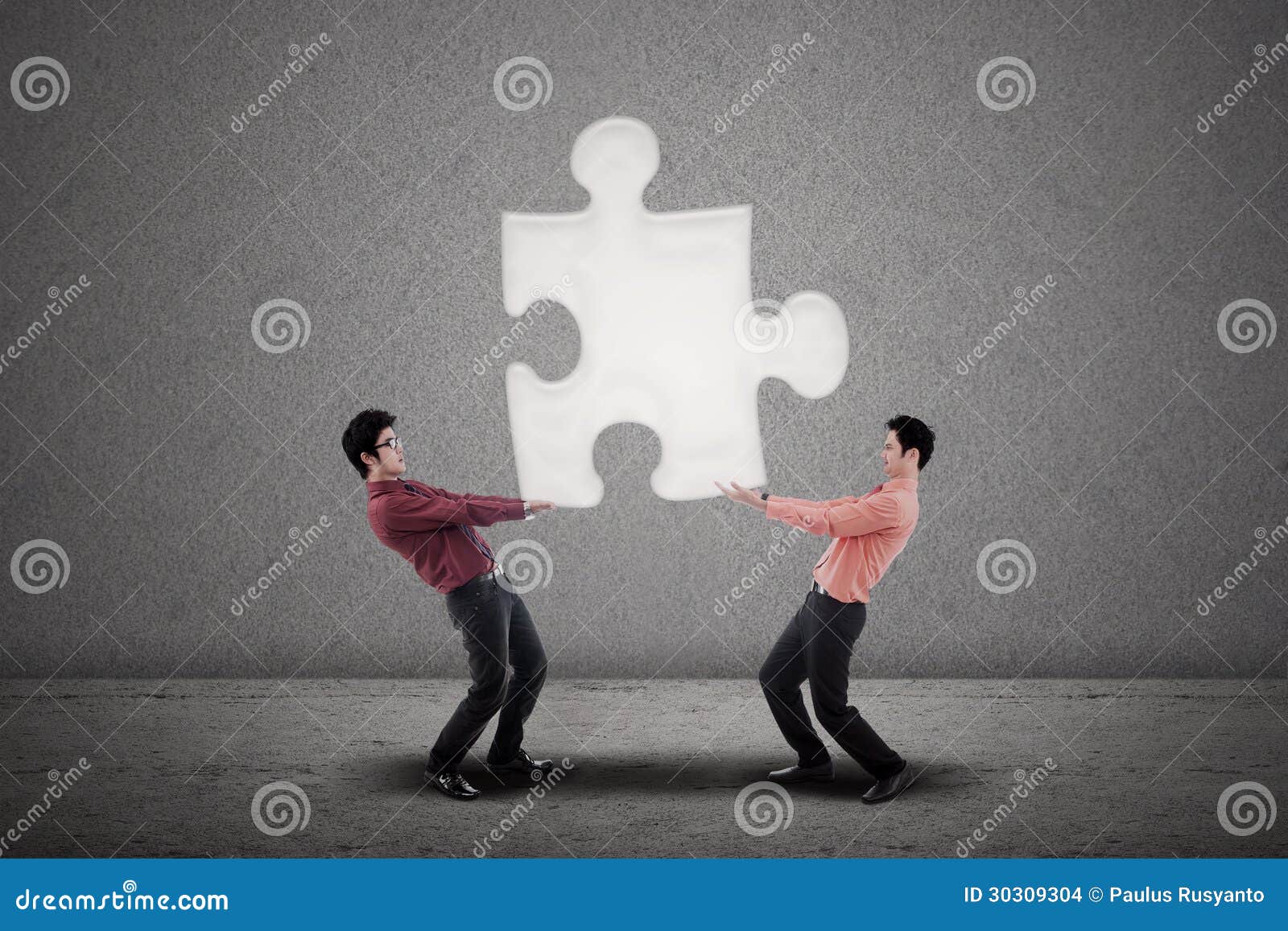 Building Puzzle with Partner Stock Illustration - Illustration of carry ...
