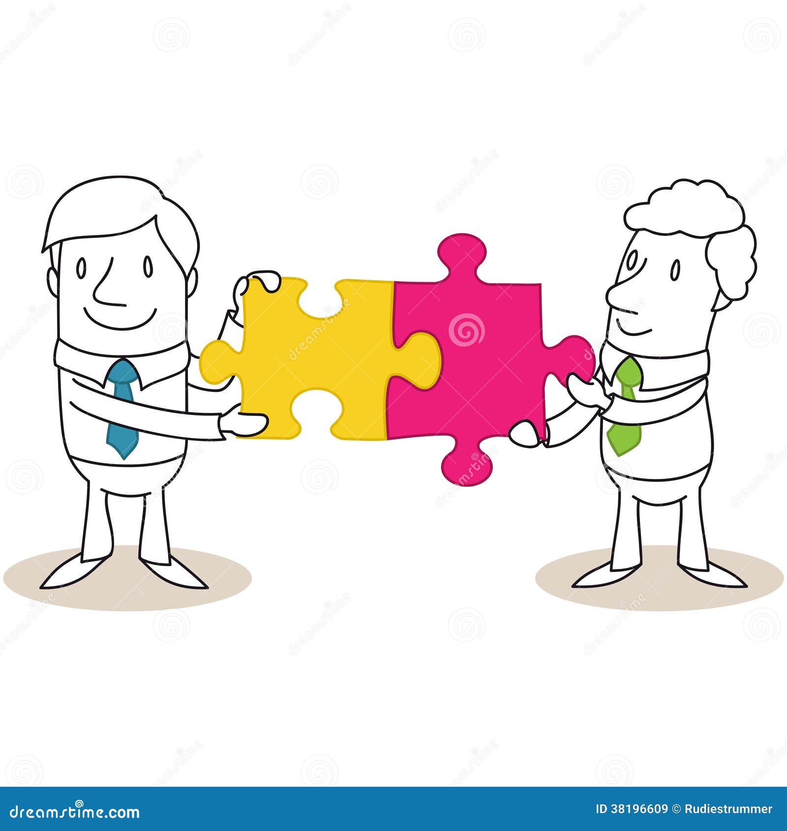 Two Businessmen Combining Two Jigsaw Pieces Royalty Free Stock Images ...