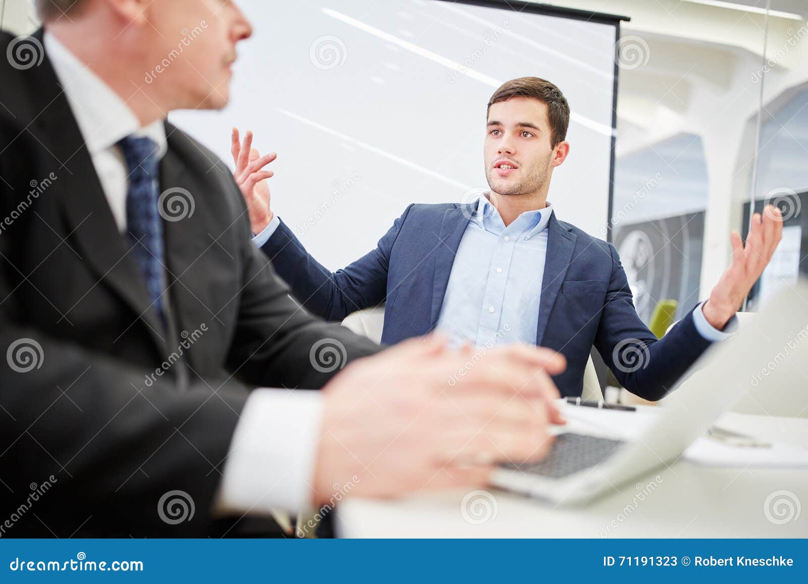 Two Businessmen in a Dialogue Stock Image - Image of dialogue ...