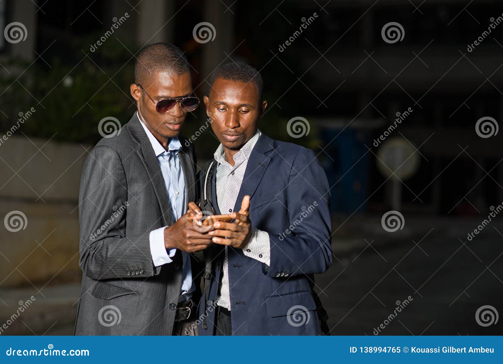 Two Businessmen Discuss Project after Work Stock Image - Image of ...