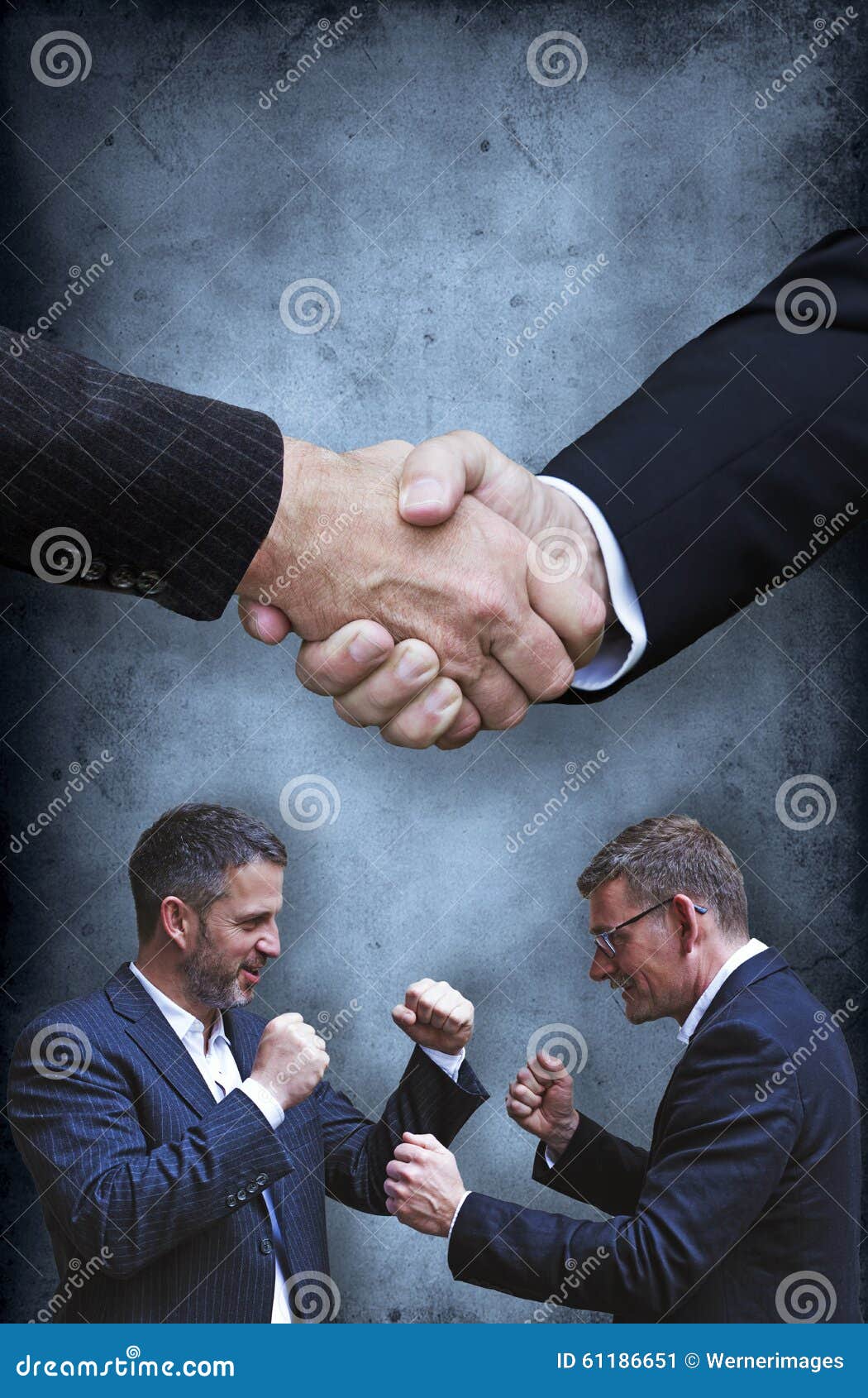 Two Businessmen Fighting and a Handshake Stock Image - Image of board ...