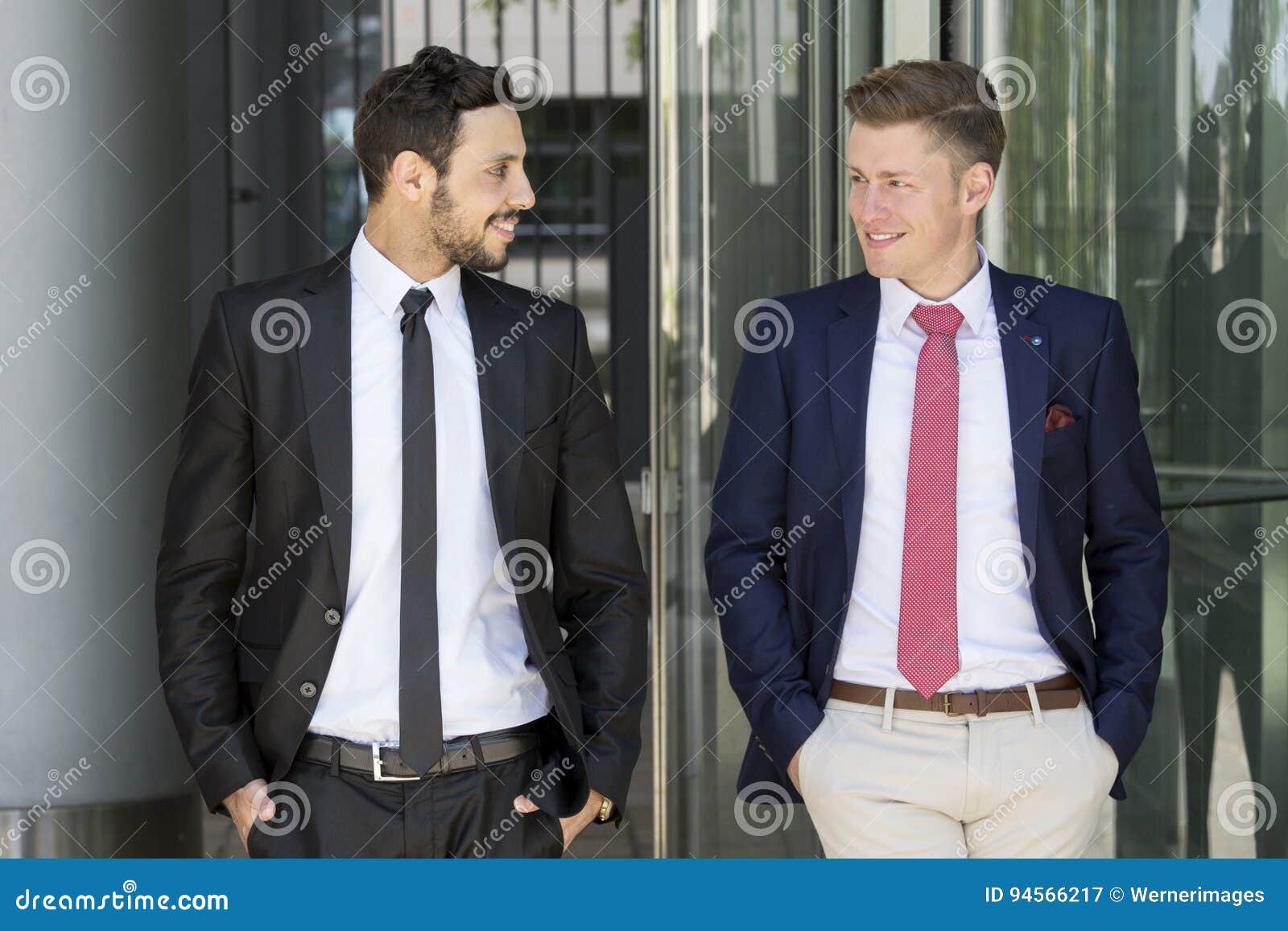 Two Businessmen Greeting Each Other Outside Stock Image - Image of ...
