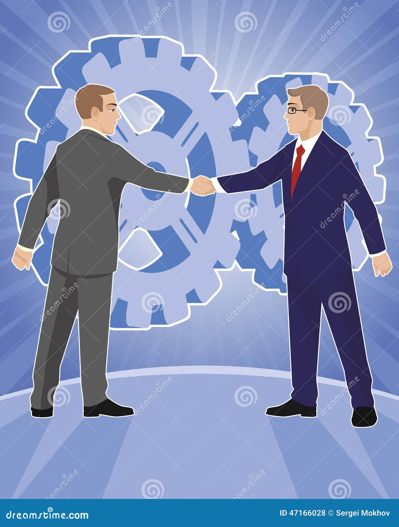 Two businessmen handshake stock vector. Illustration of contract - 47166028