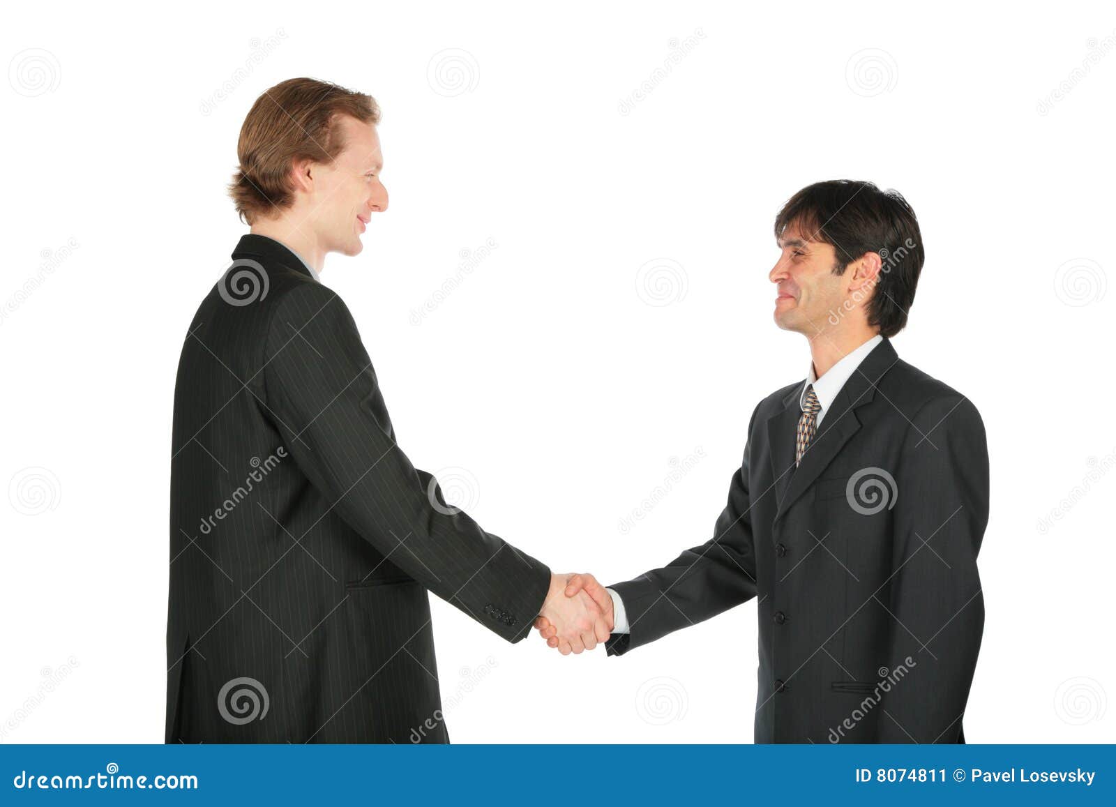 Two Businessmen Handshaking Stock Image - Image of look, confident: 8074811