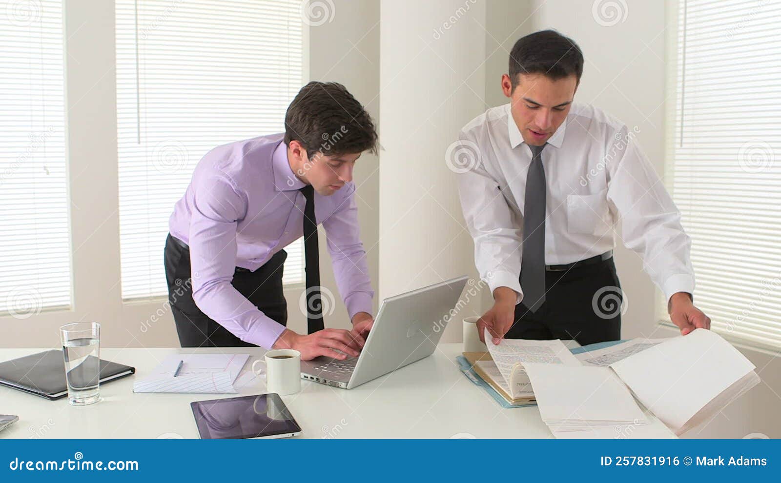 Two Businessmen Hard at Work in the Office Stock Footage - Video of ...