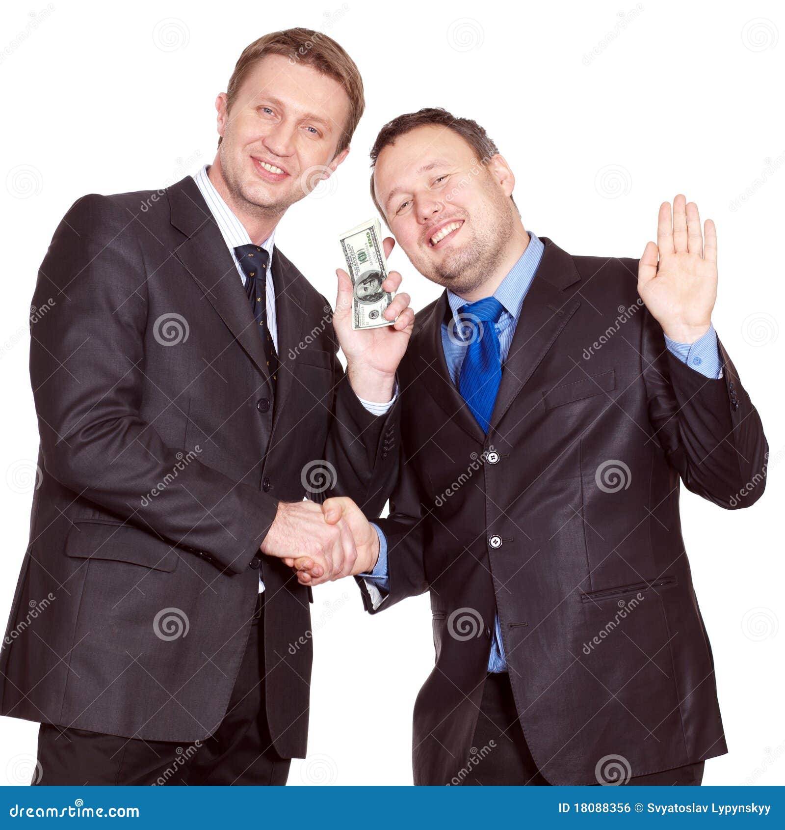 Two Businessmen Have a Deal Stock Photo - Image of dollar, face: 18088356