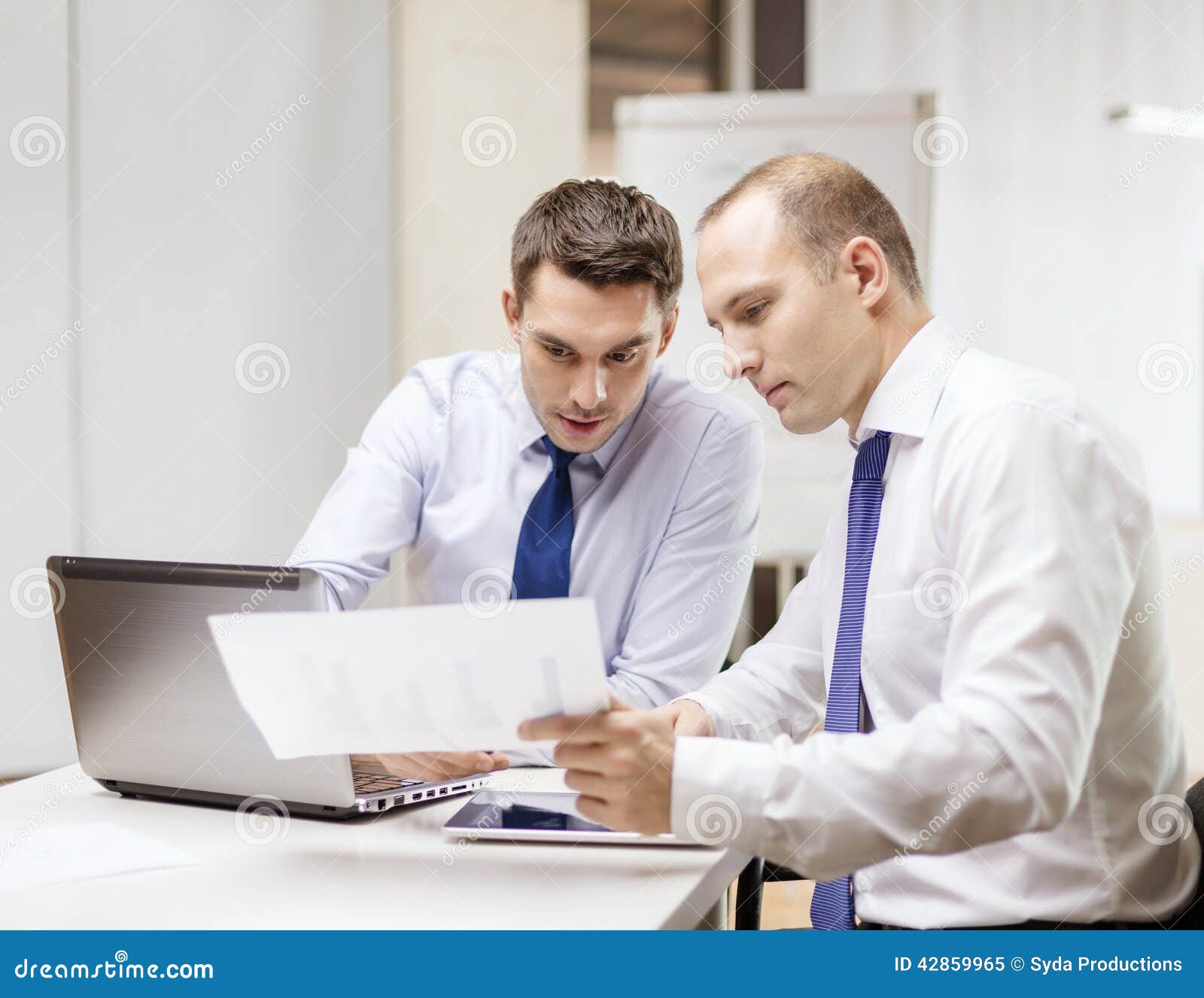 Two Businessmen Having Discussion in Office Stock Image - Image of ...