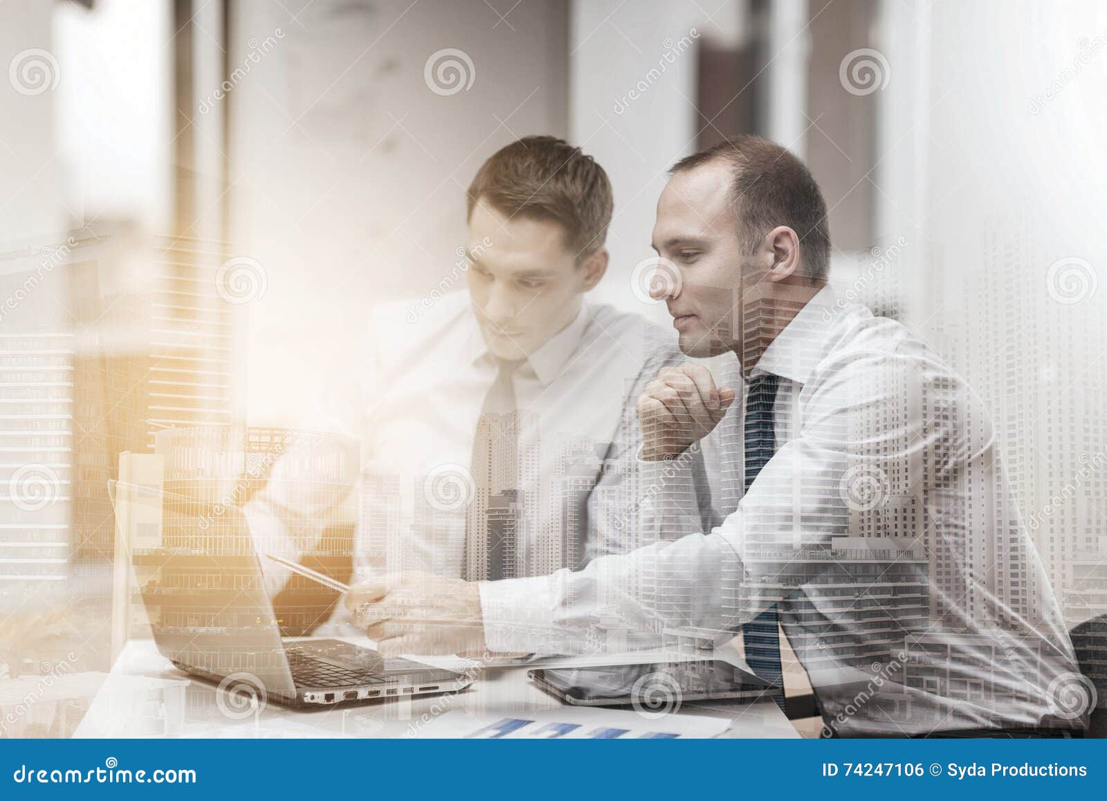 Two Businessmen Having Discussion in Office Stock Photo - Image of ...