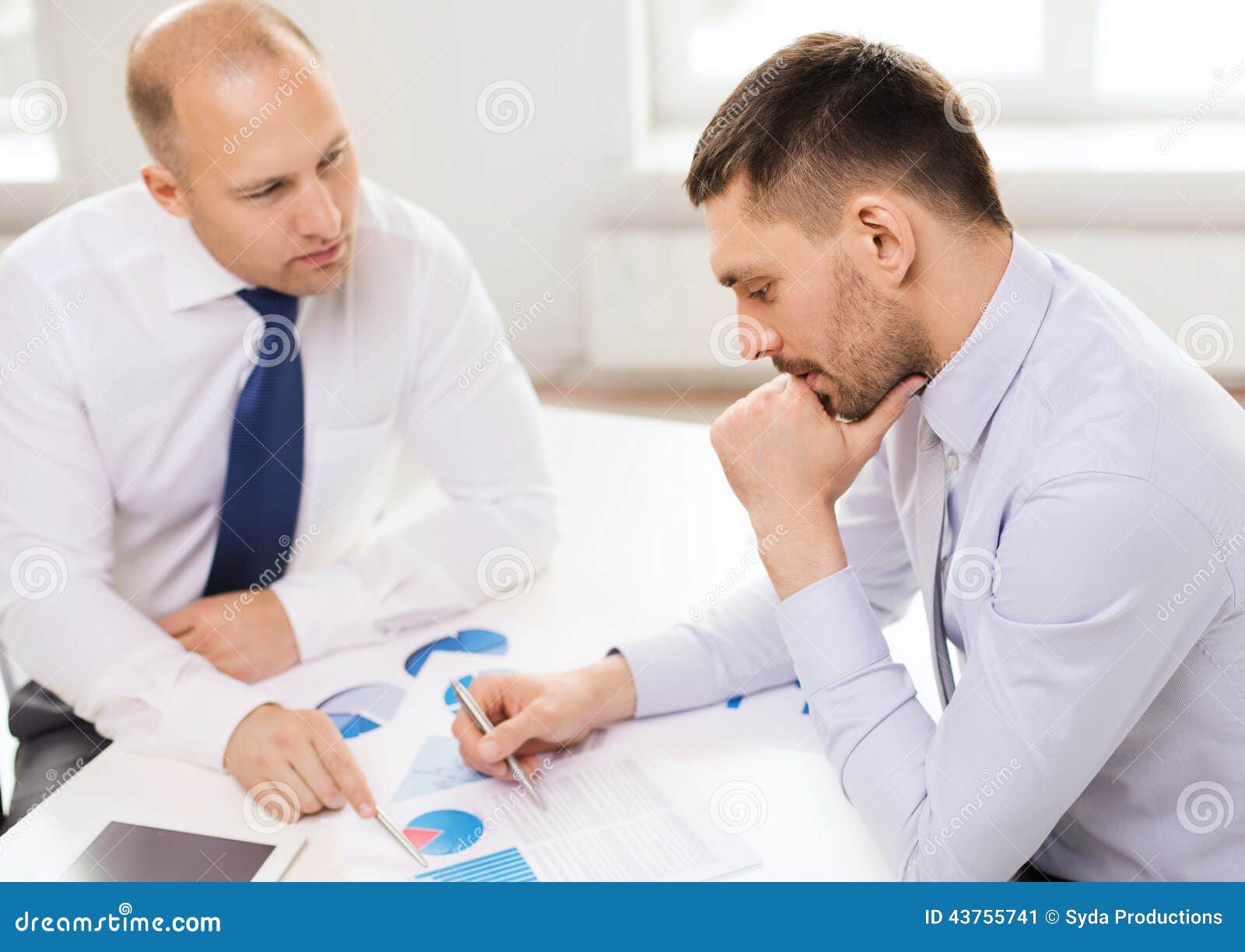 Two Businessmen Having Discussion in Office Stock Image - Image of ...