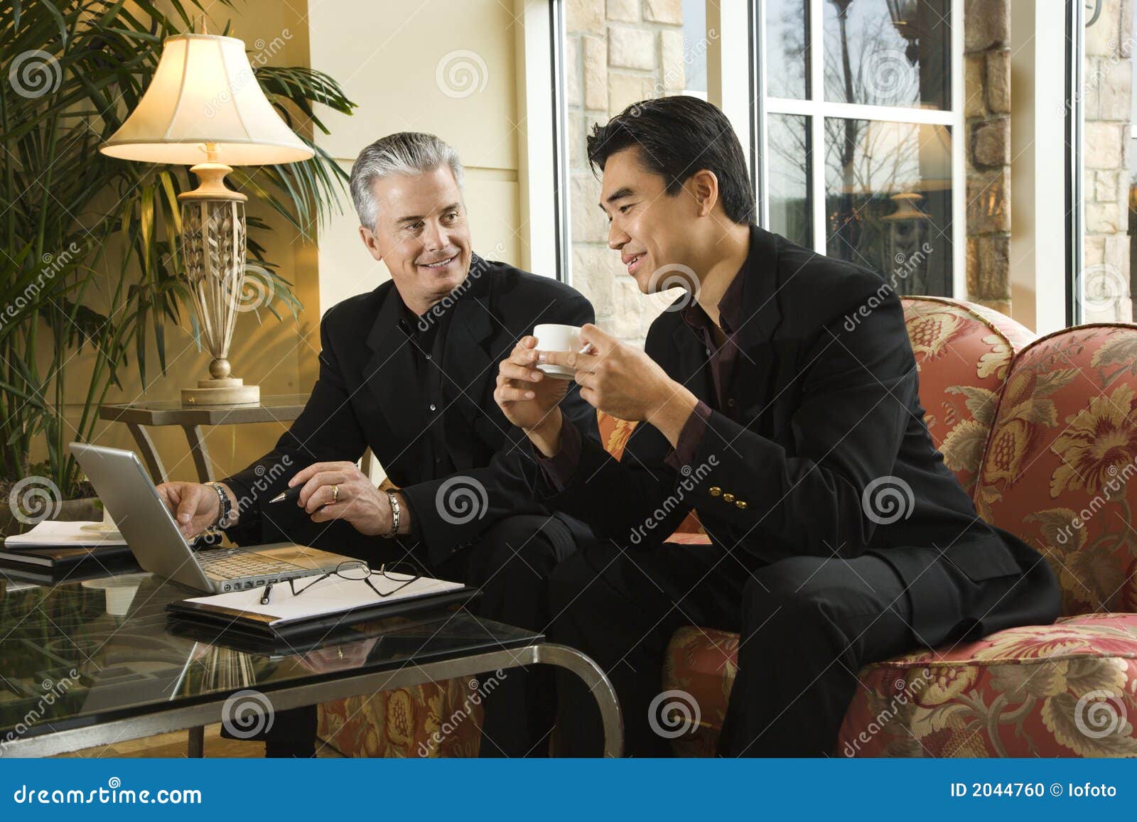 Two businessmen at hotel. stock photo. Image of work, client - 2044760
