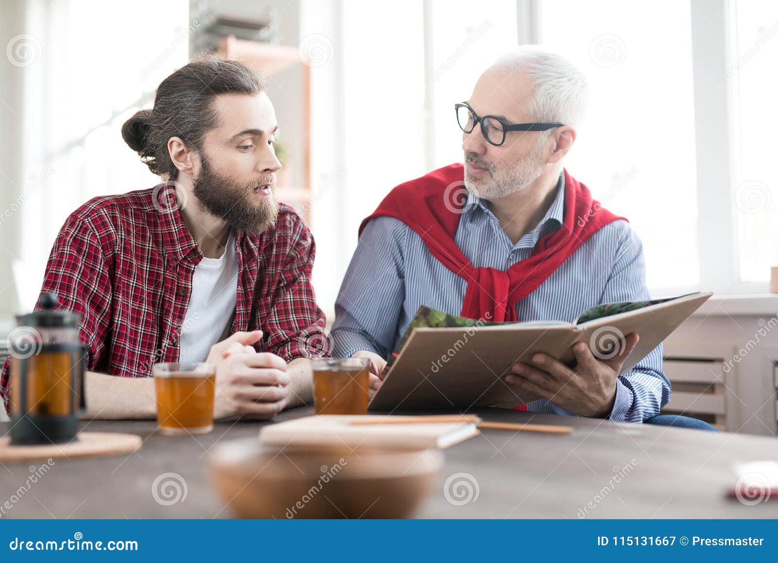 Drinking tea and working stock image. Image of businesspeople - 115131667