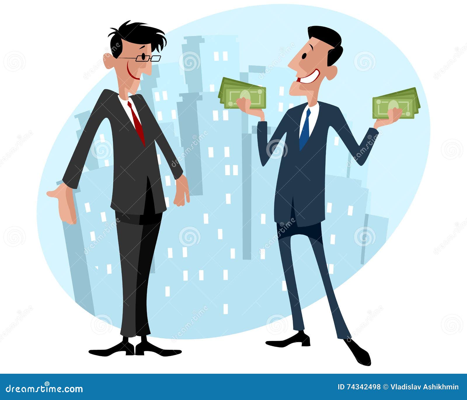 Two businessmen with money stock vector. Illustration of business ...