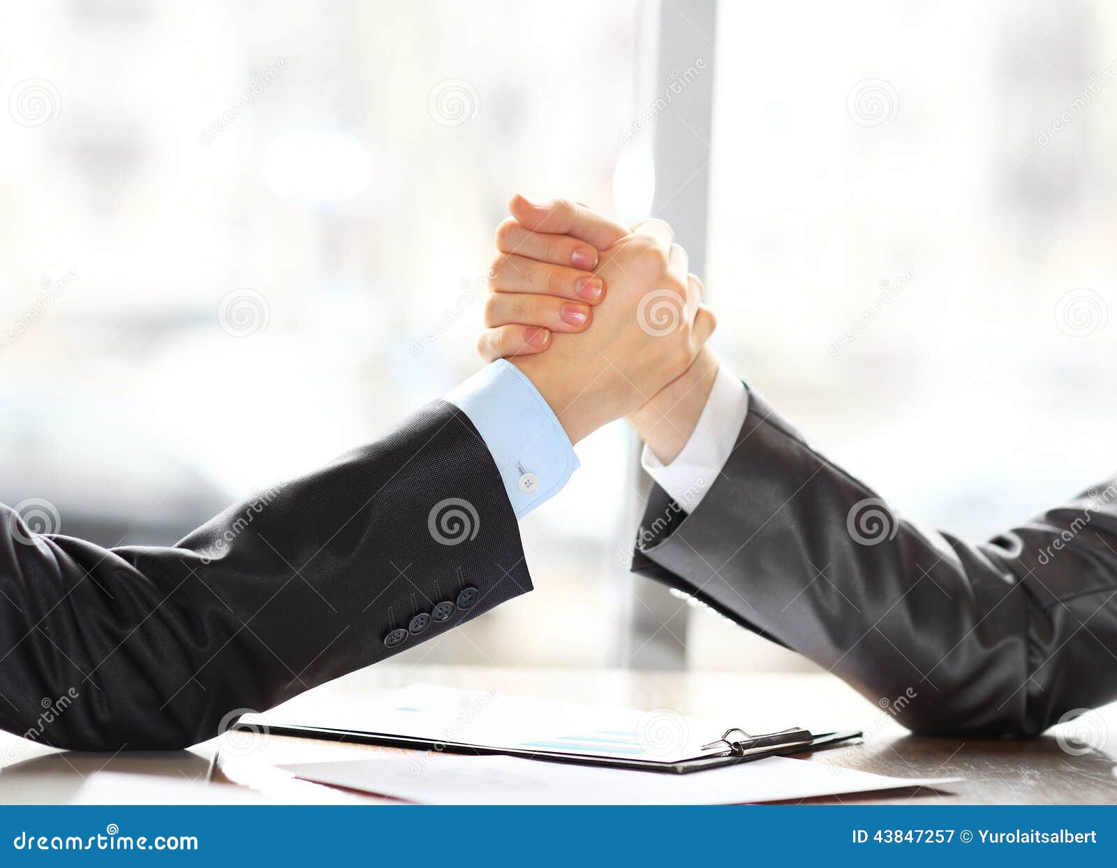 Two Businessmen Press Hands Stock Image - Image of background, hands ...
