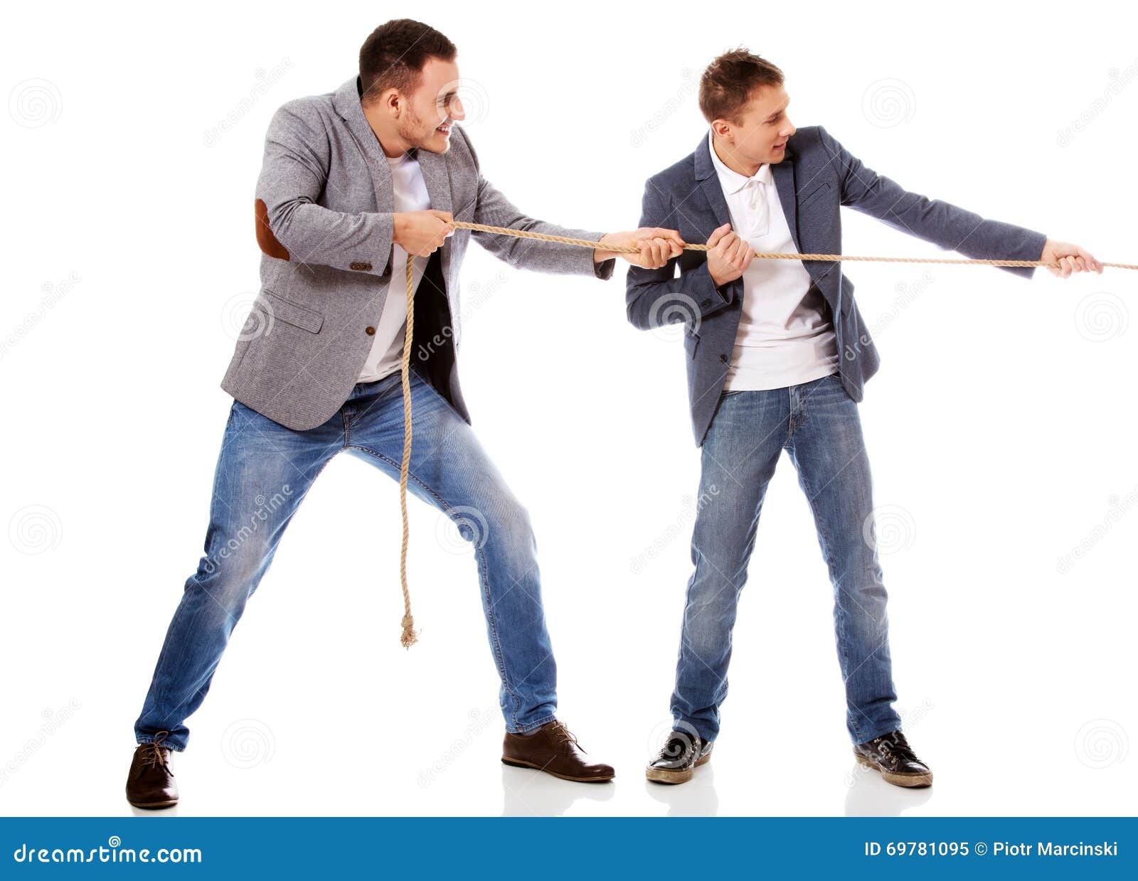 Two Businessmen Pulling a Rope Stock Image - Image of hand, rope: 69781095