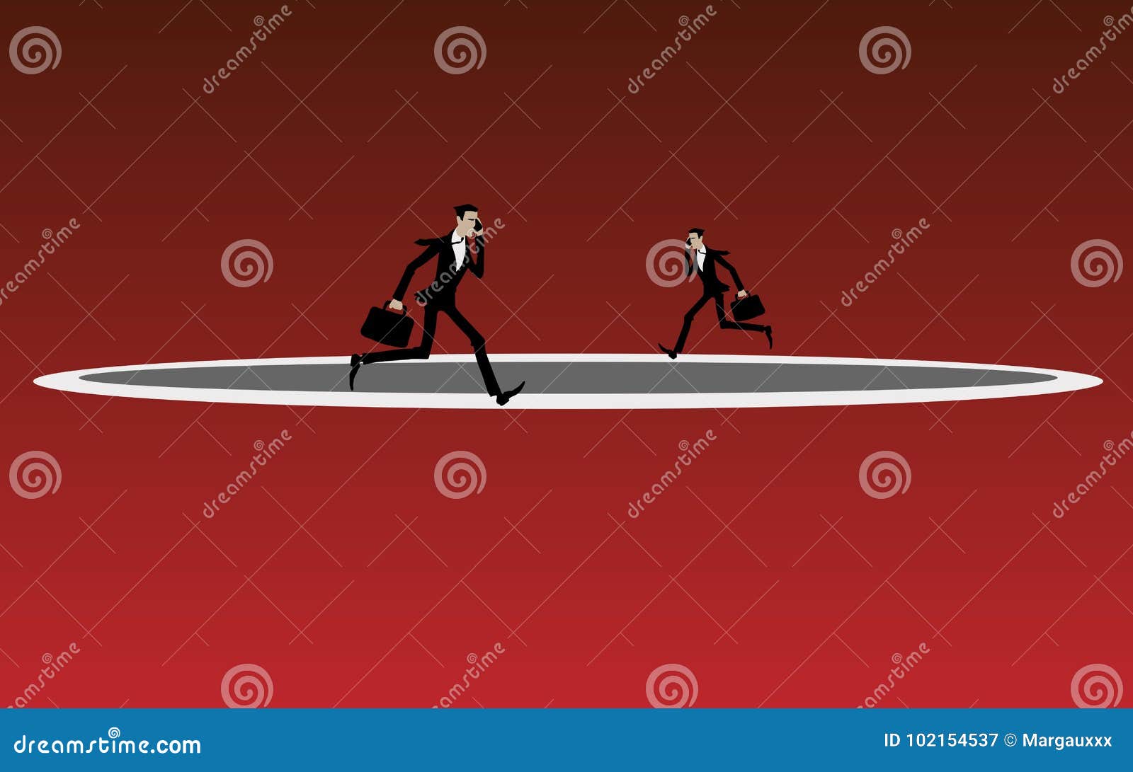 Two Businessmen Run Around in Circles. Stock Vector - Illustration of ... Two Businessmen Run Around in Circles. Stock Vector - Illustration of ...