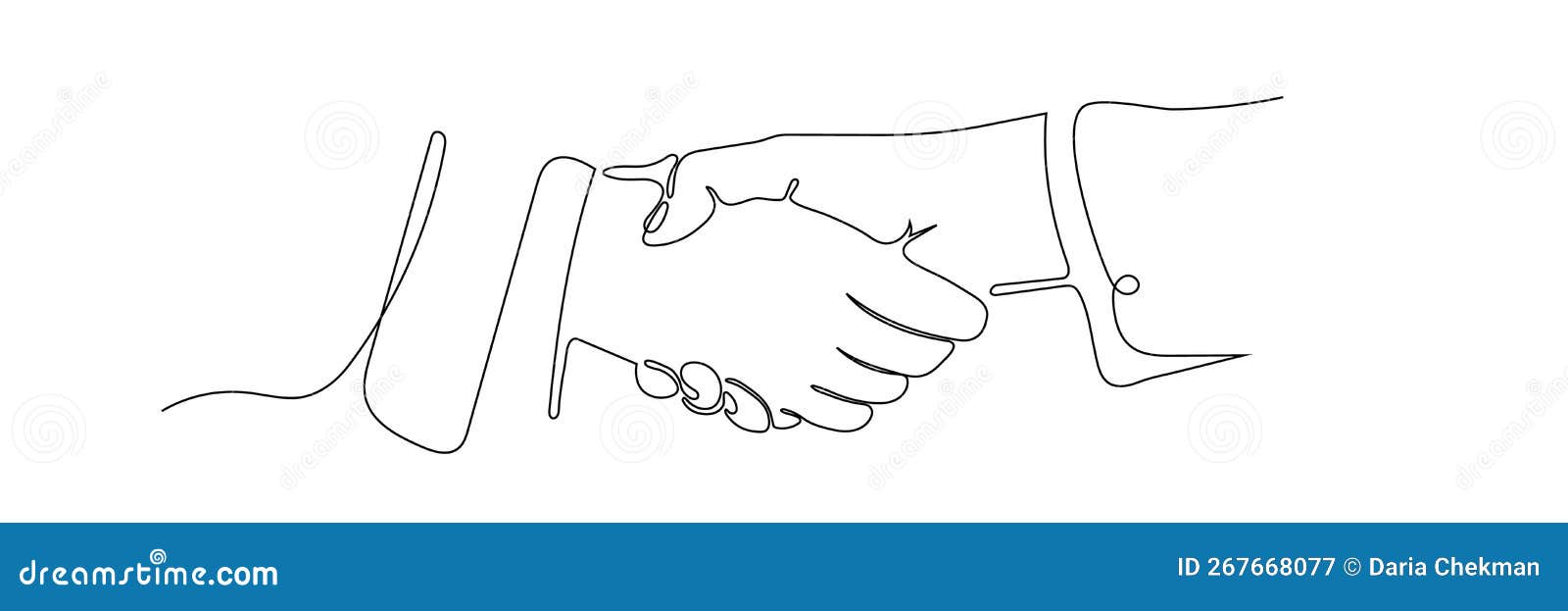 Two Businessmen Shaking Hands. Continuous One Line Drawing Stock Vector ...