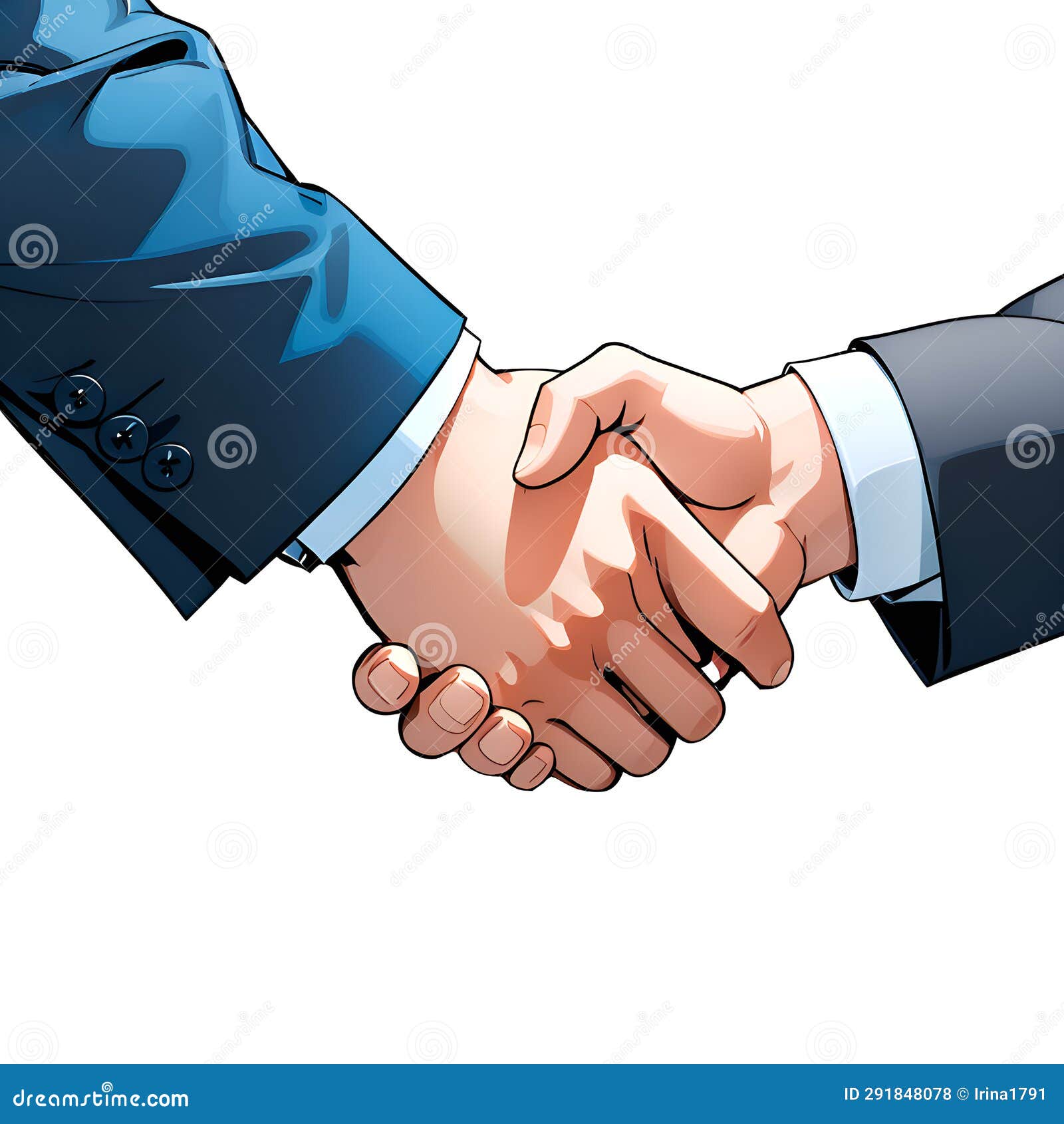 Two Businessmen Shaking Hands. Created by an AI Artificial Intelligence ...