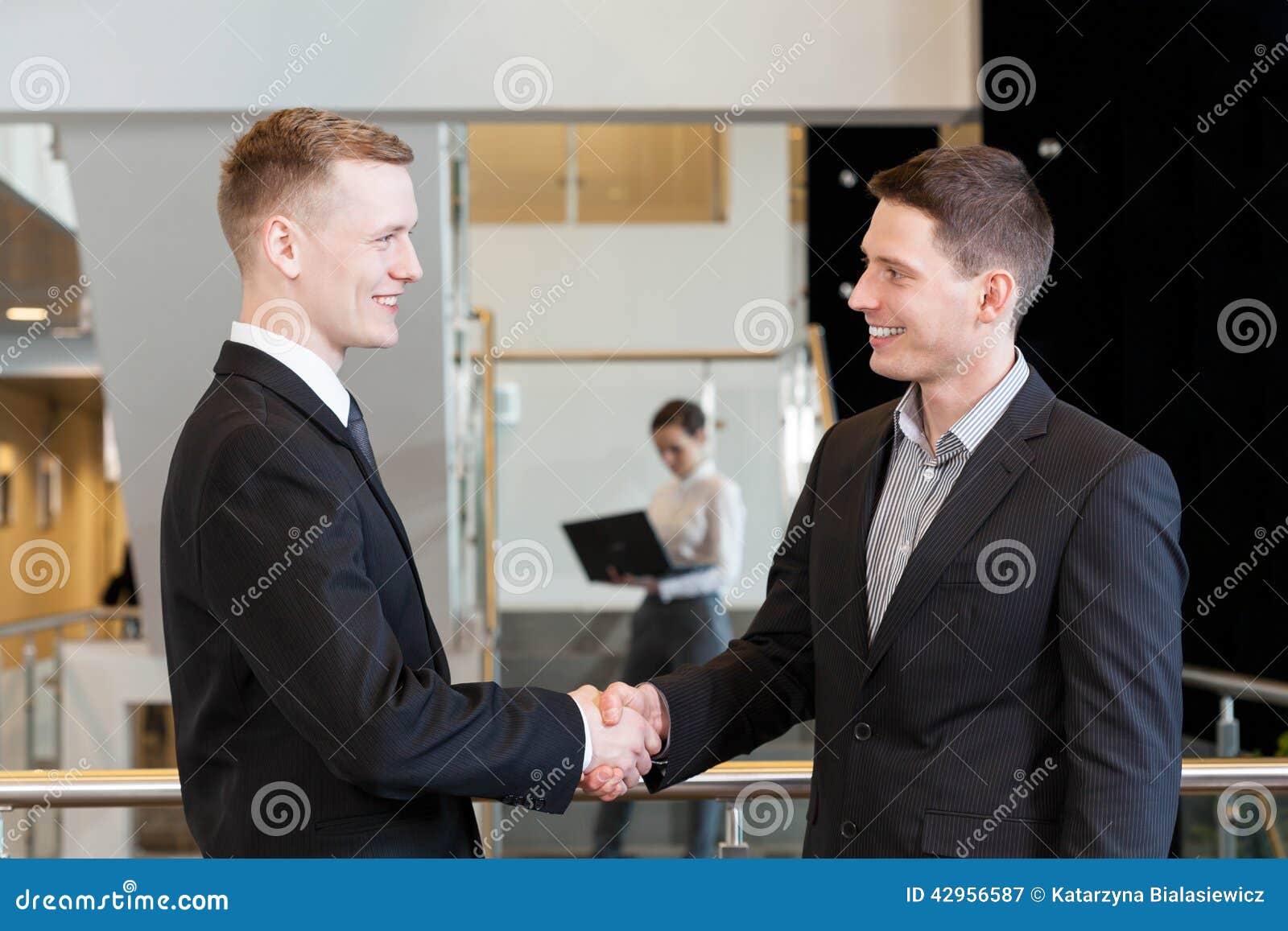 Two Businessmen Shaking Hands Stock Image - Image of employee ...