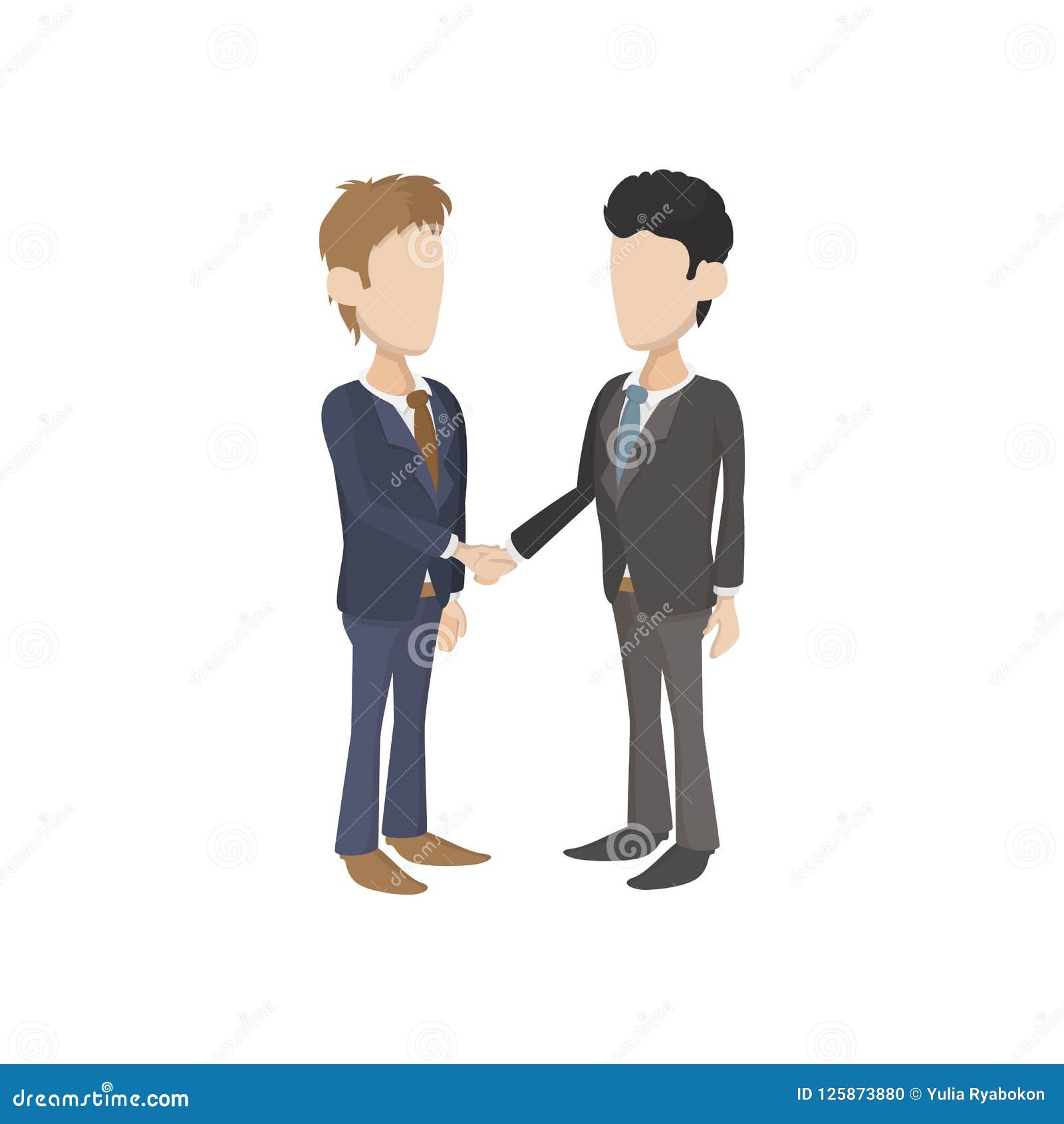 Two Businessmen Shaking Hands Icon, Cartoon Style Stock Illustration ... Two Businessmen Shaking Hands Icon, Cartoon Style Stock Illustration ...
