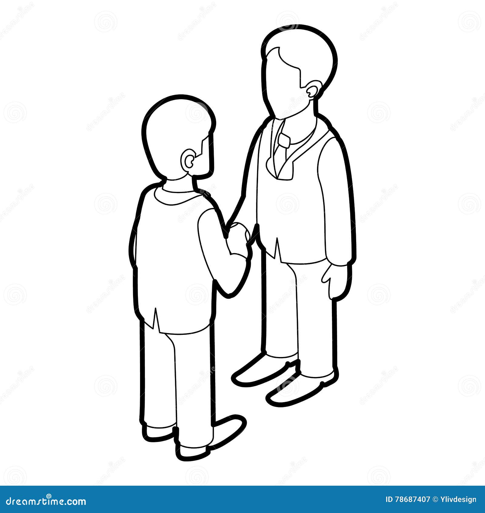 Two Businessmen Shaking Hands Icon, Outline Style Stock Vector ...
