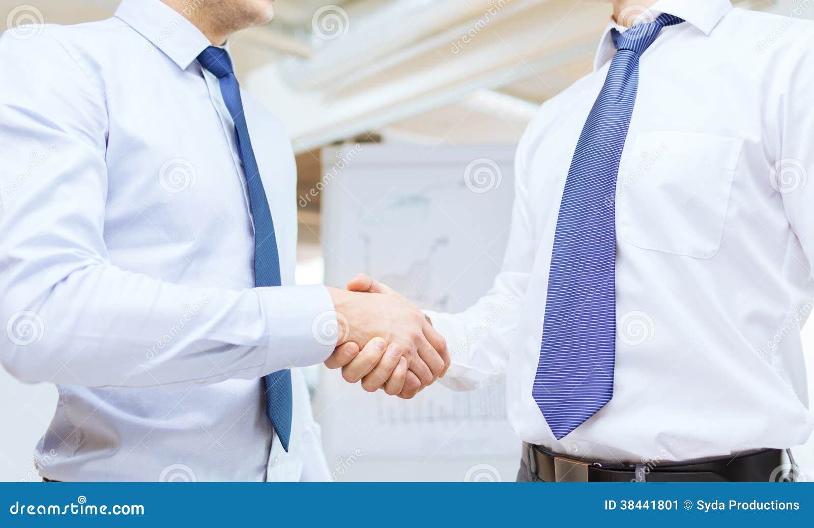Two Businessmen Shaking Hands in Office Stock Image - Image of greeting ...