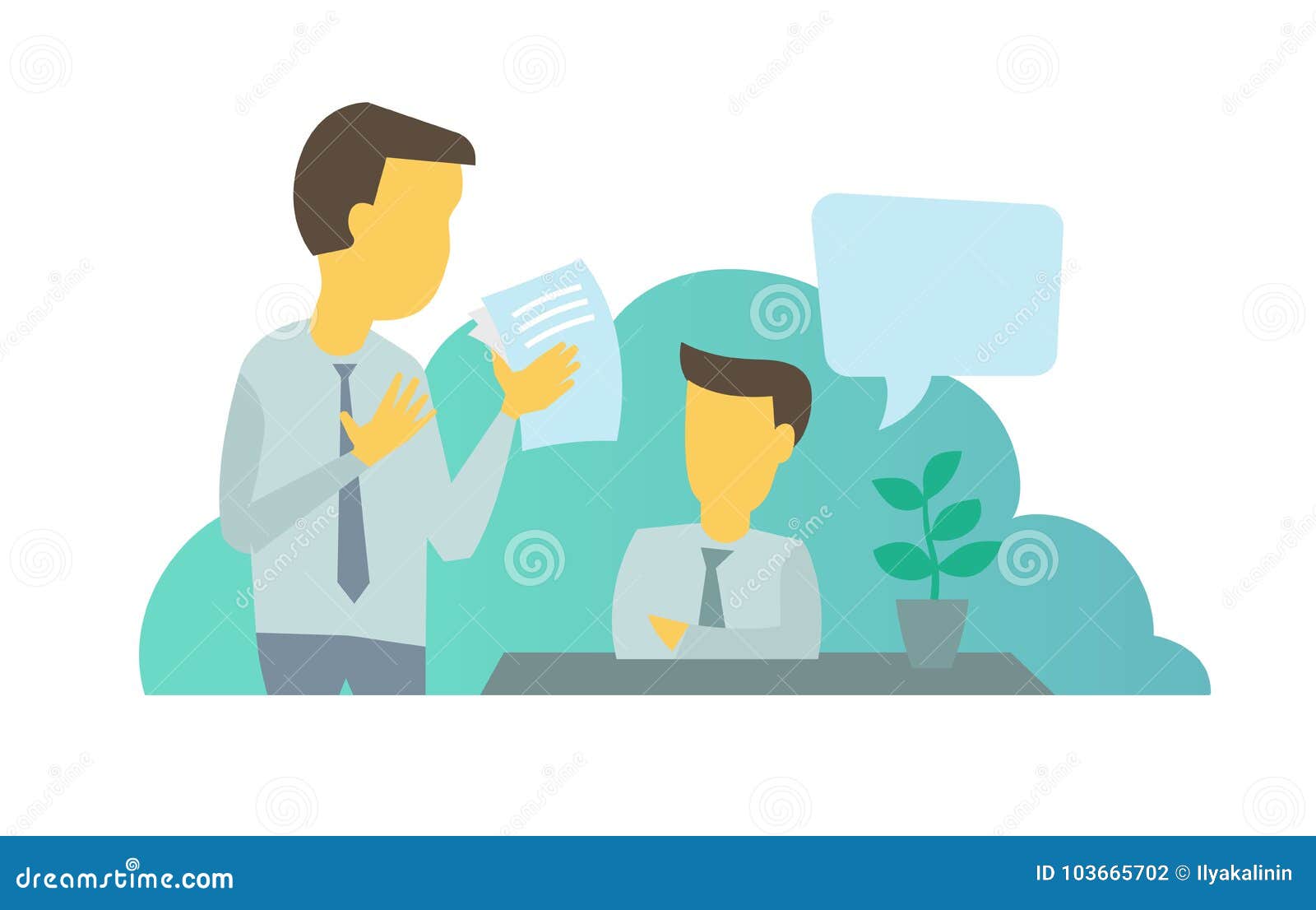 Two Businessmen Situation at Work. Workflow Man with Documents Paper ...