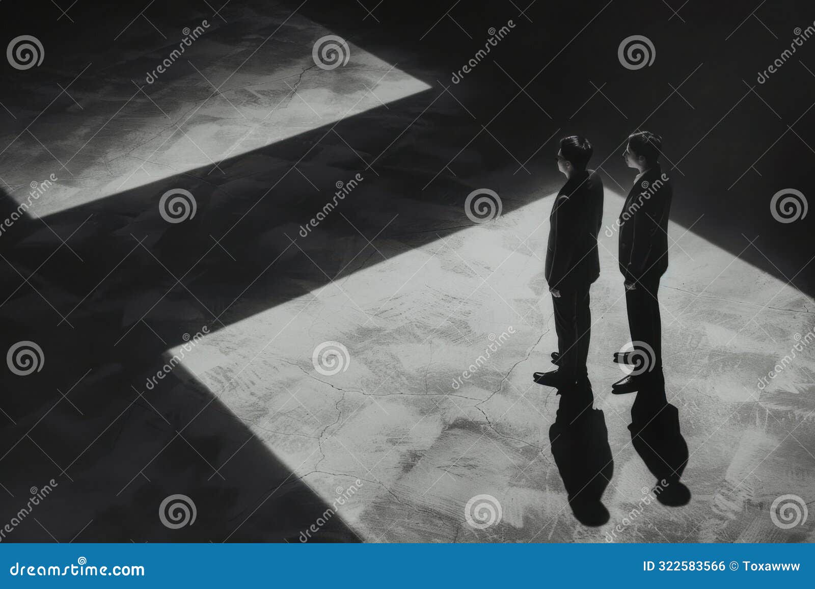 Two Businessmen Standing in Light and Shadow Abstract Concept Stock ...