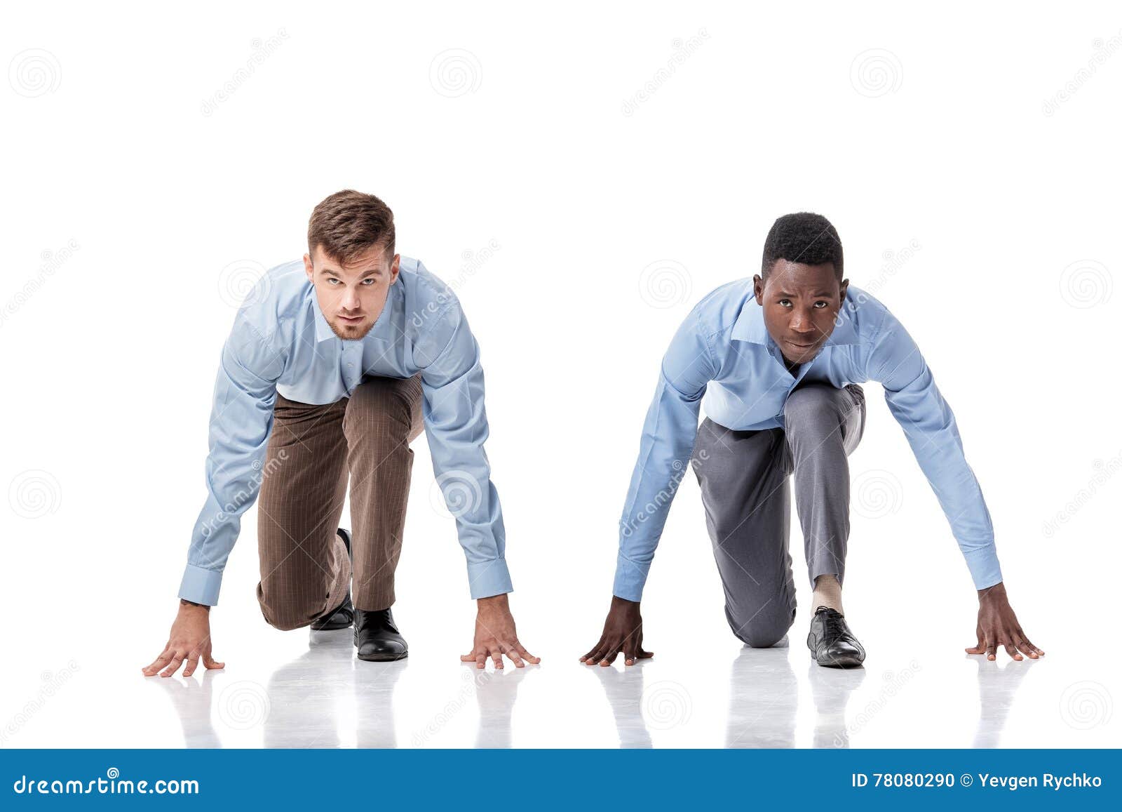 Two Businessmen on the Start Line Stock Photo - Image of ...