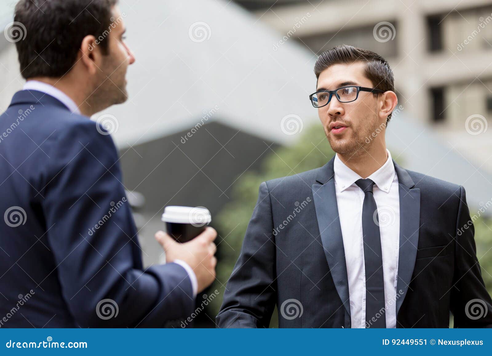 Two Businessmen Talking Outdoors Stock Image - Image of relationship ...