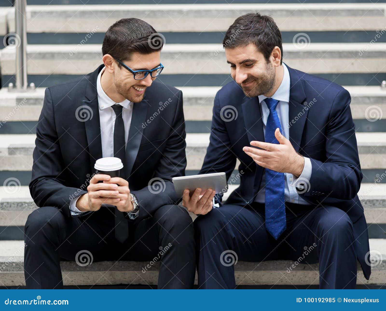 Two Businessmen Talking Outdoors Stock Image - Image of colleagues ...