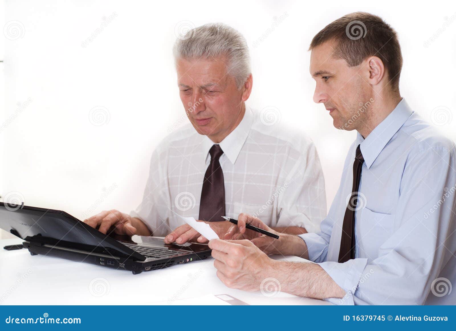 Two businessmen working stock image. Image of success - 16379745