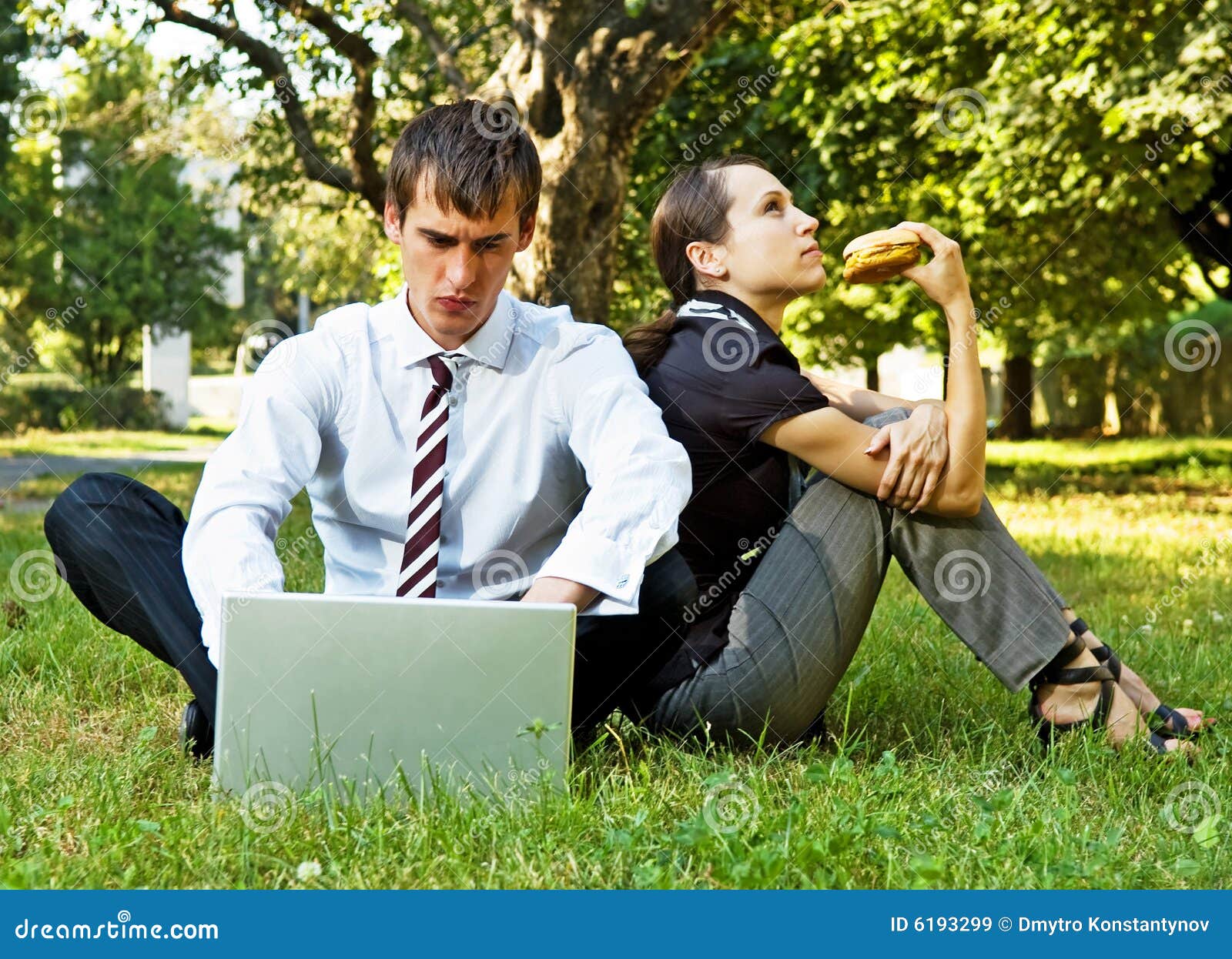 Two Businesspeople Have a Break Stock Image - Image of friends ...