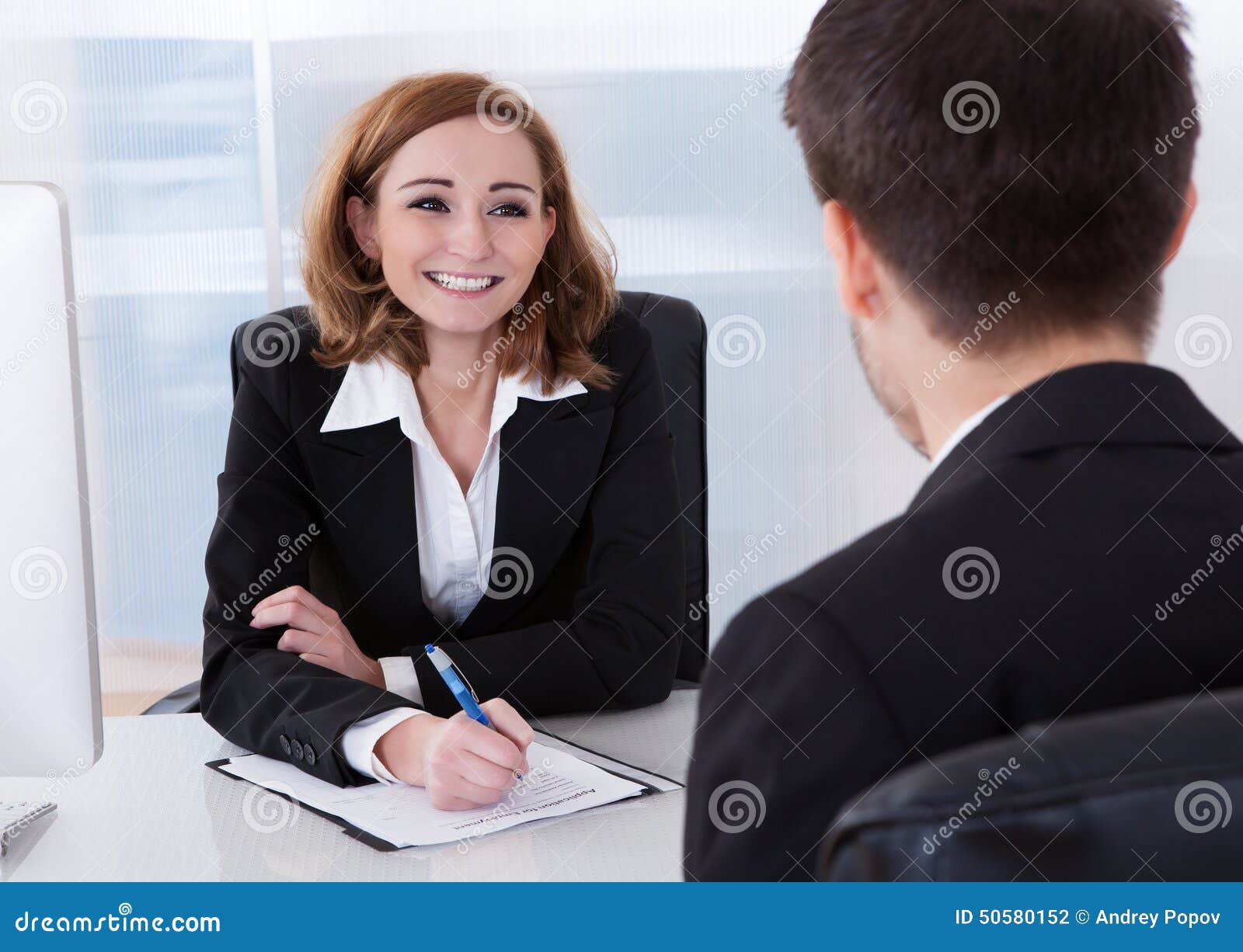 Two Businesspeople Talking with Each Other Stock Photo - Image of ...