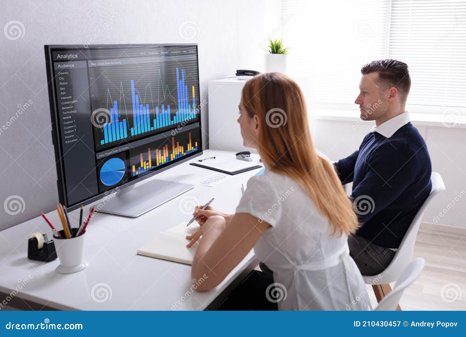 Two Businesspeople Working on Graph Stock Image - Image of ... Two Businesspeople Working on Graph Stock Image - Image of ...